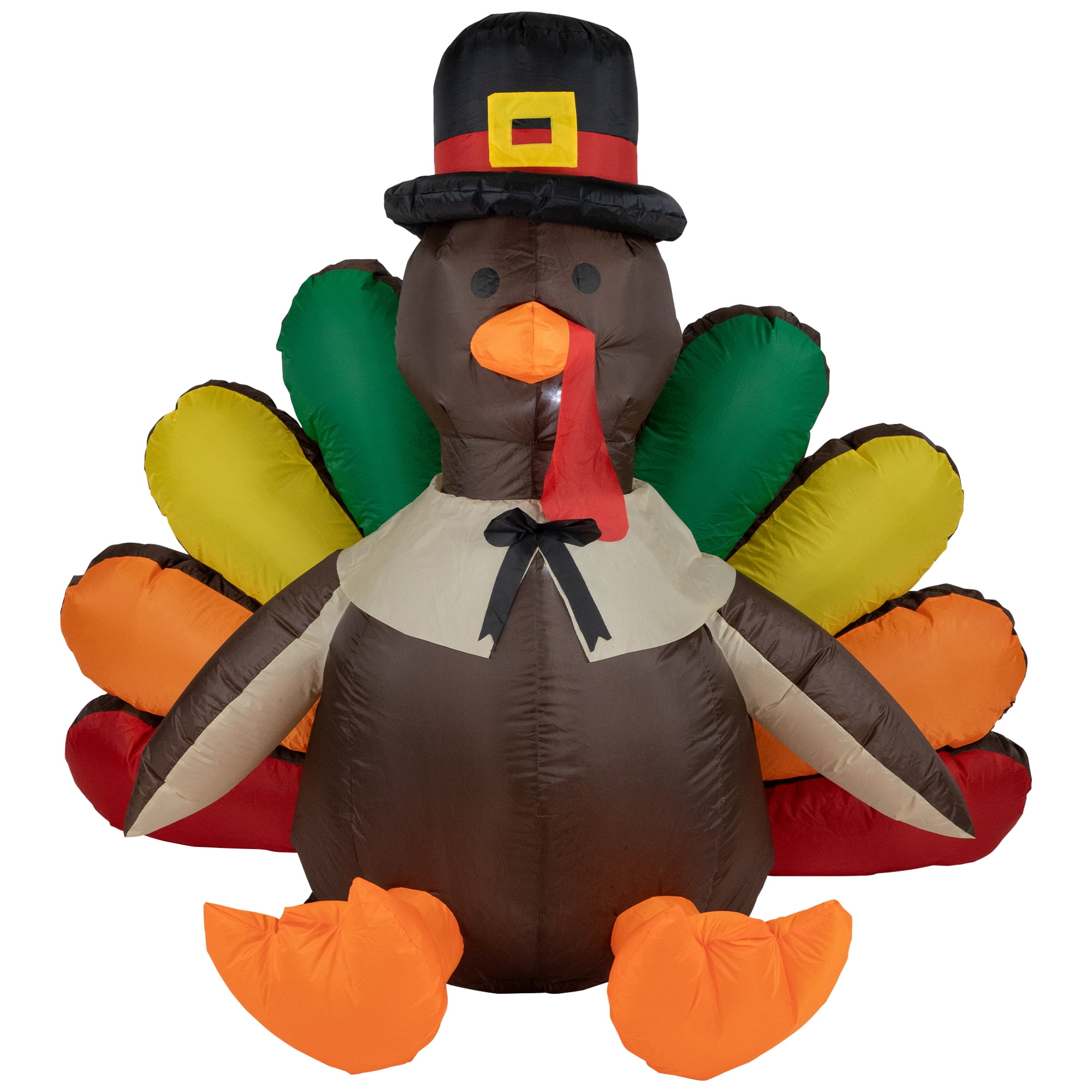 Northlight Pre-Lit Pilgrim Turkey Inflatable Thanksgiving Outdoor Yard ...