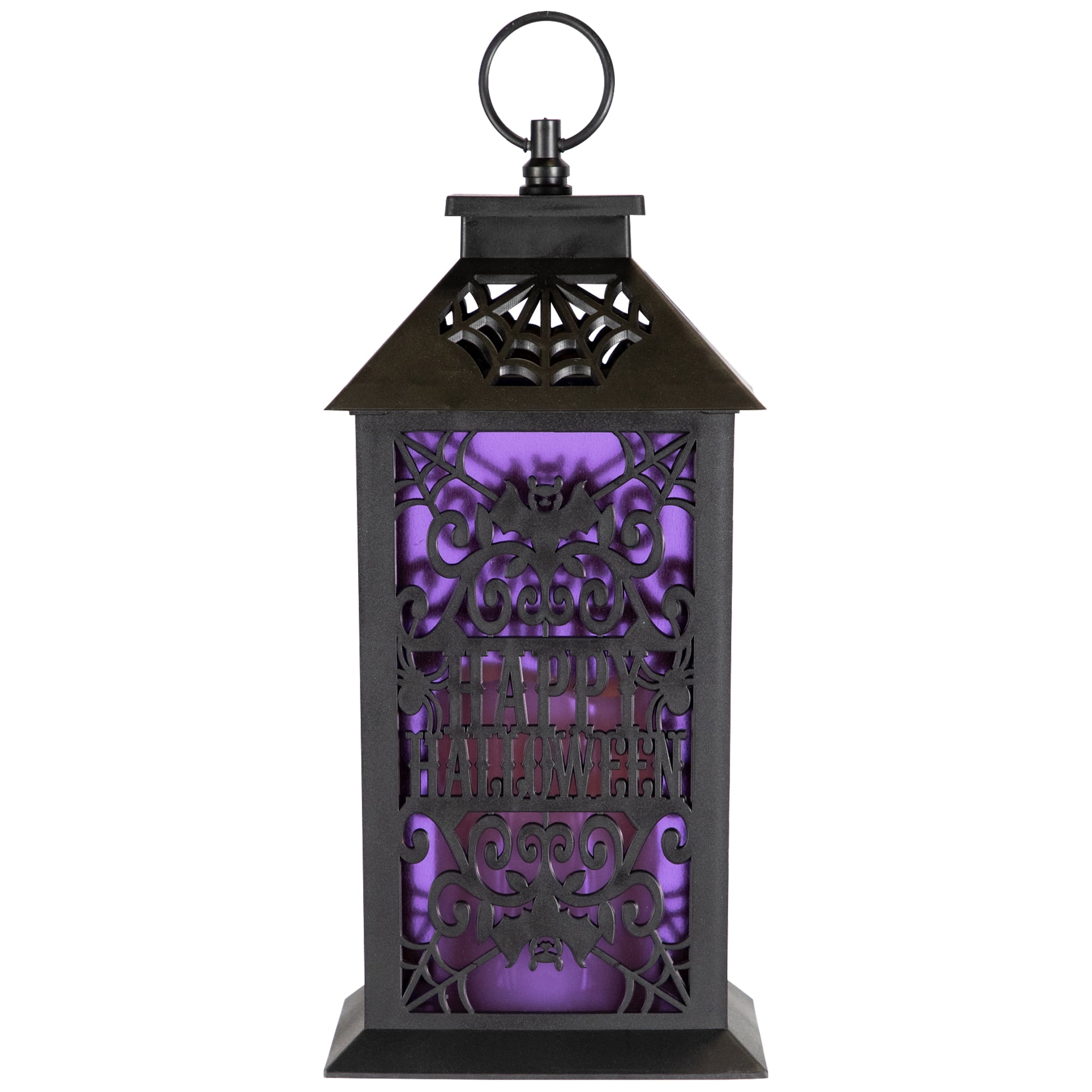 Northlight LED LIghted Bats "Happy Halloween" Candle Lantern - 11 ...