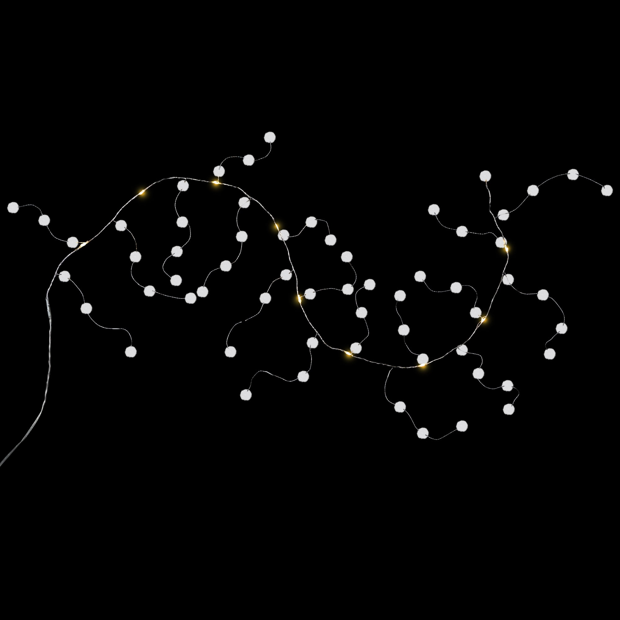 Northlight LED Lighted B/O Pom Pom Christmas Garland Lights - Cool ...