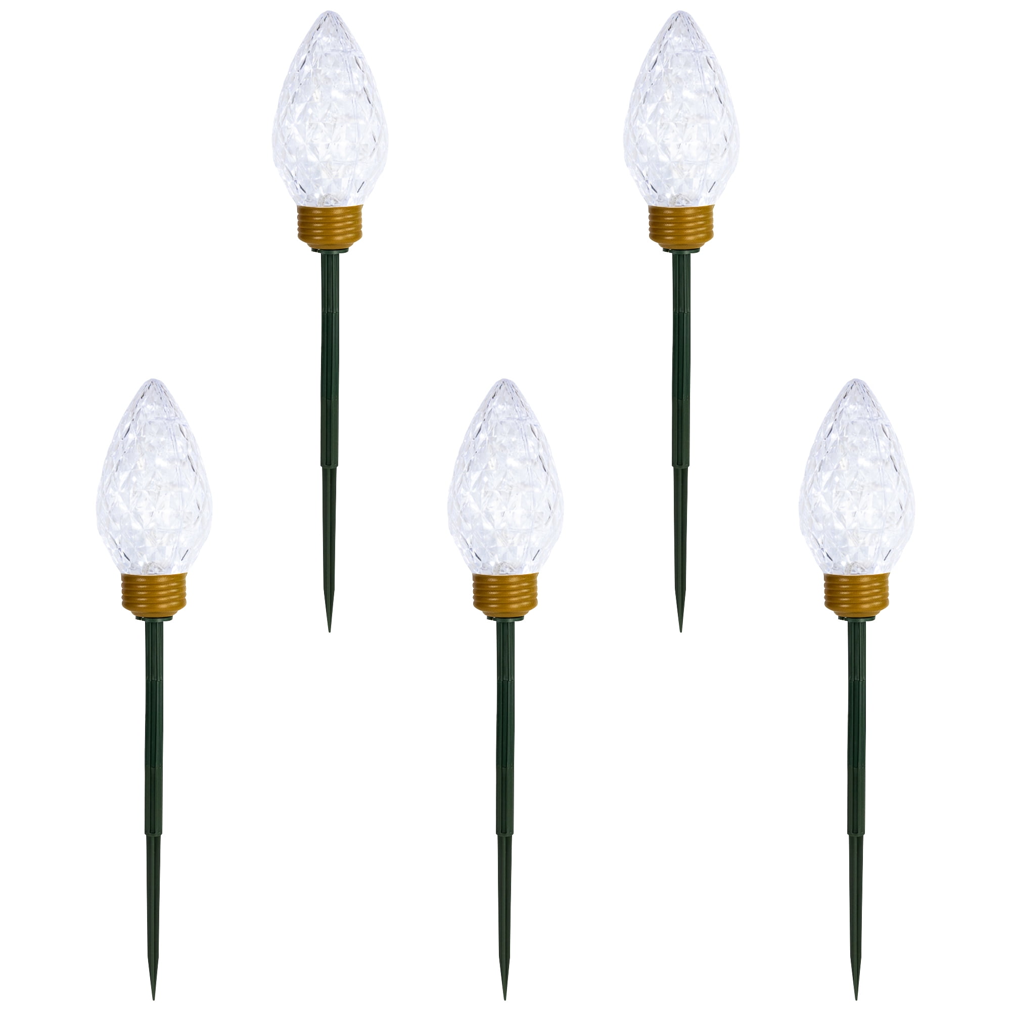 Northlight LED Lighted C9 Style Christmas Pathway Lawn Stakes - 8 ...