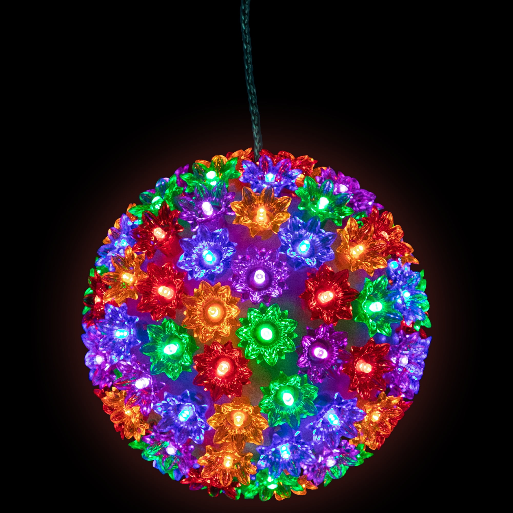 Northlight LED Lighted Starlight Floral Hanging Sphere Outdoor ...