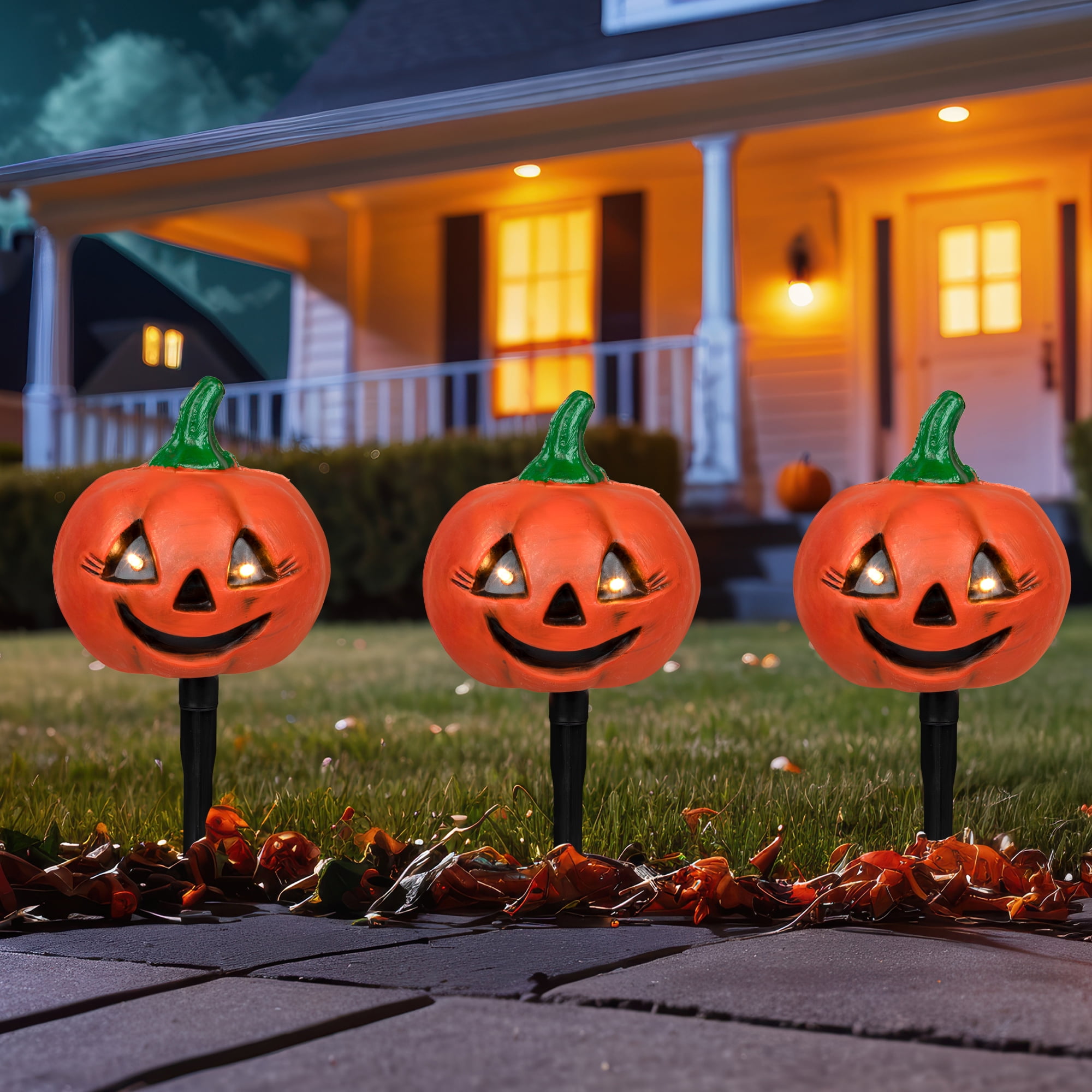 Northlight LED Lighted Jack-O-Lantern Halloween Pathway Markers - 4.5 ...