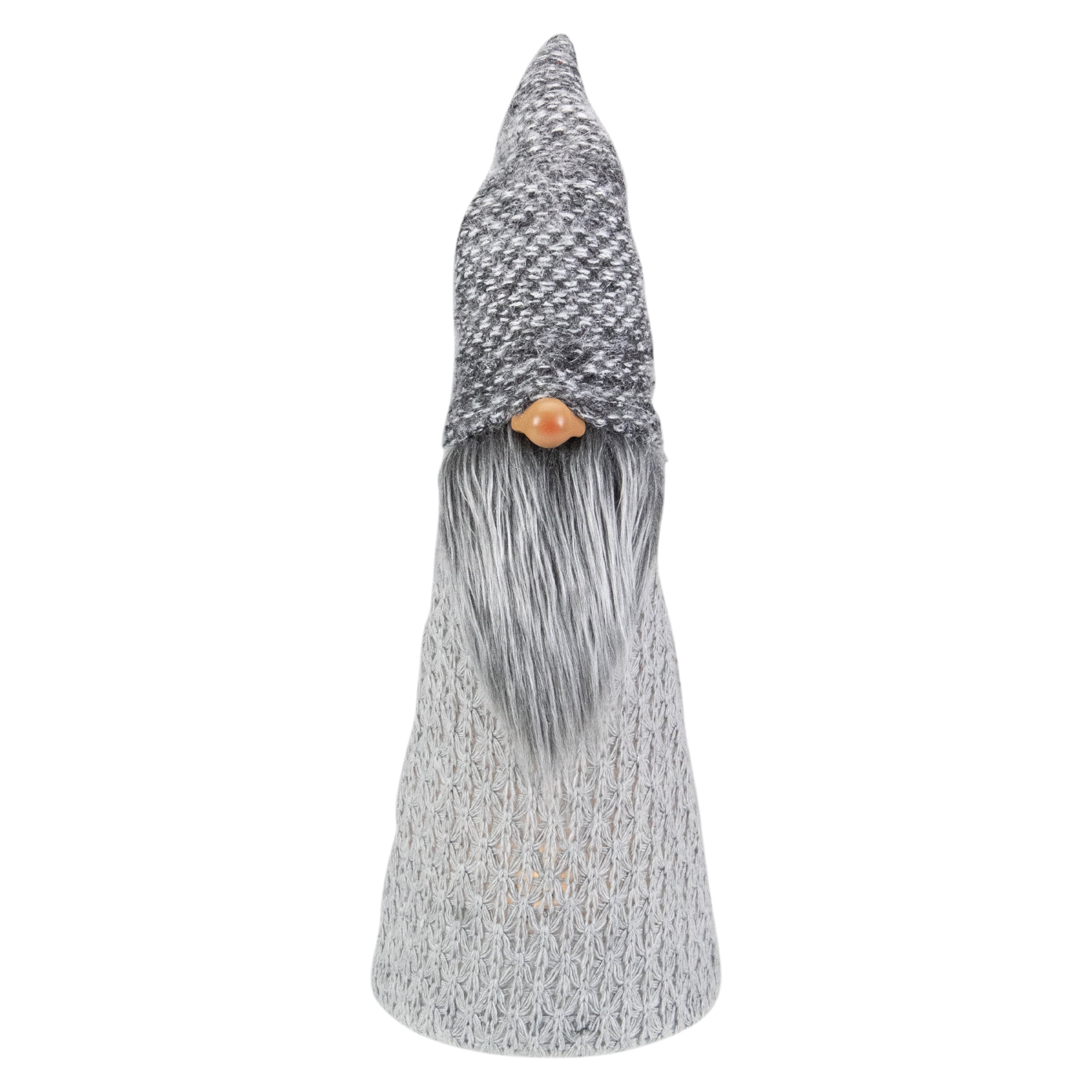Northlight LED Lighted Knitted Gnome Christmas Decoration - 16" - Gray ...