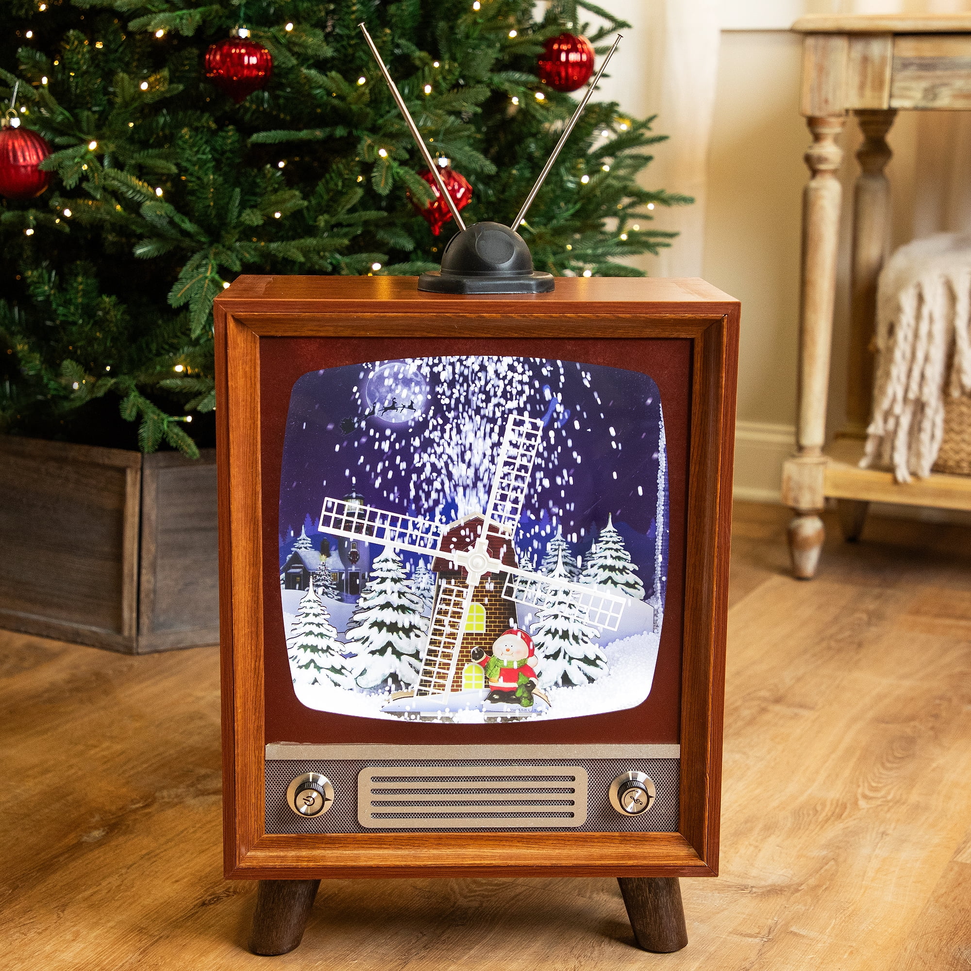 Northlight LED Lighted Musical Snowing Windmill TV Set Decoration - 21 ...