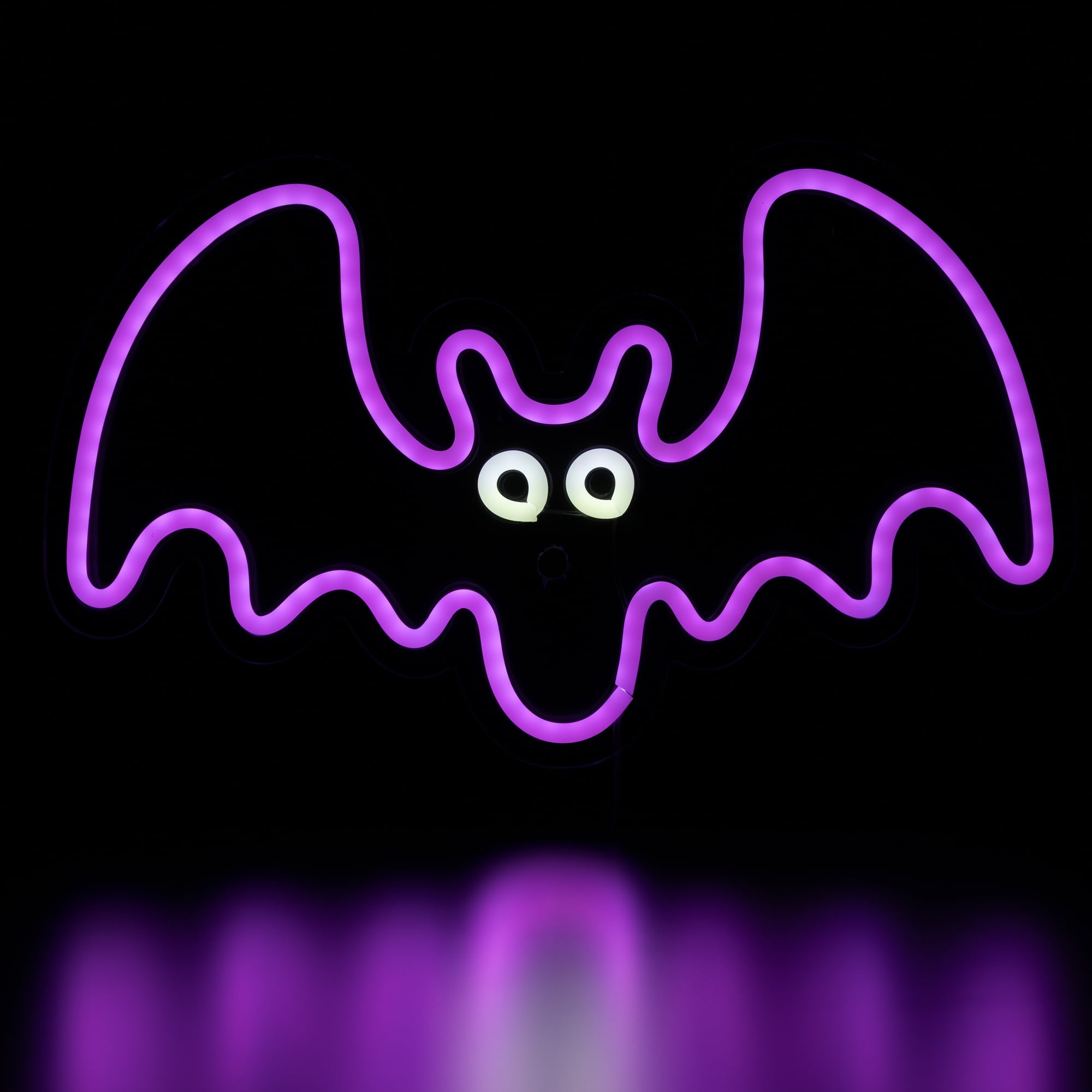 Northlight 15" LED Lighted Neon Style Purple Bat Halloween Window ...