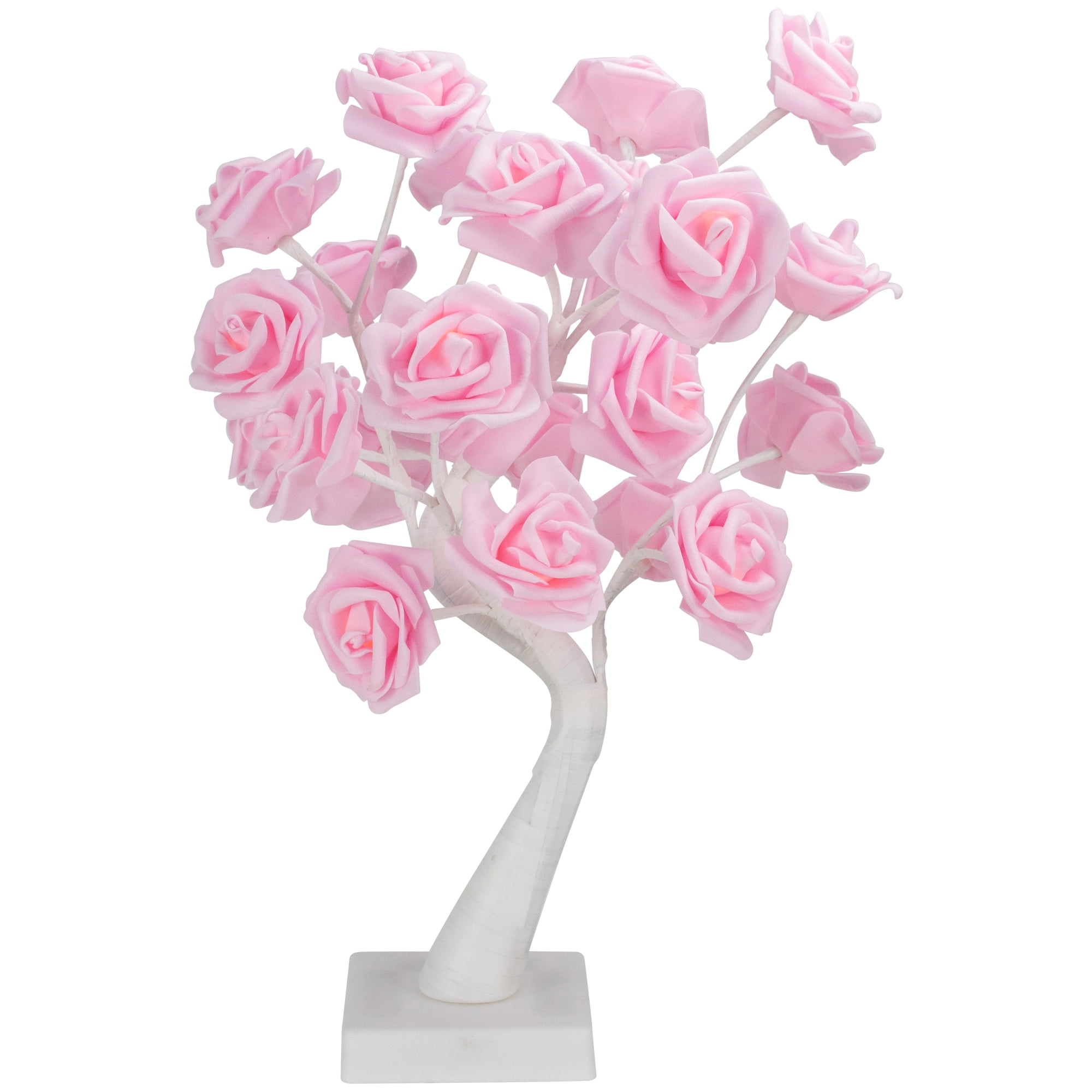 Northlight LED Lighted Rose Flower Tree Decoration - 17" - Pink and ...