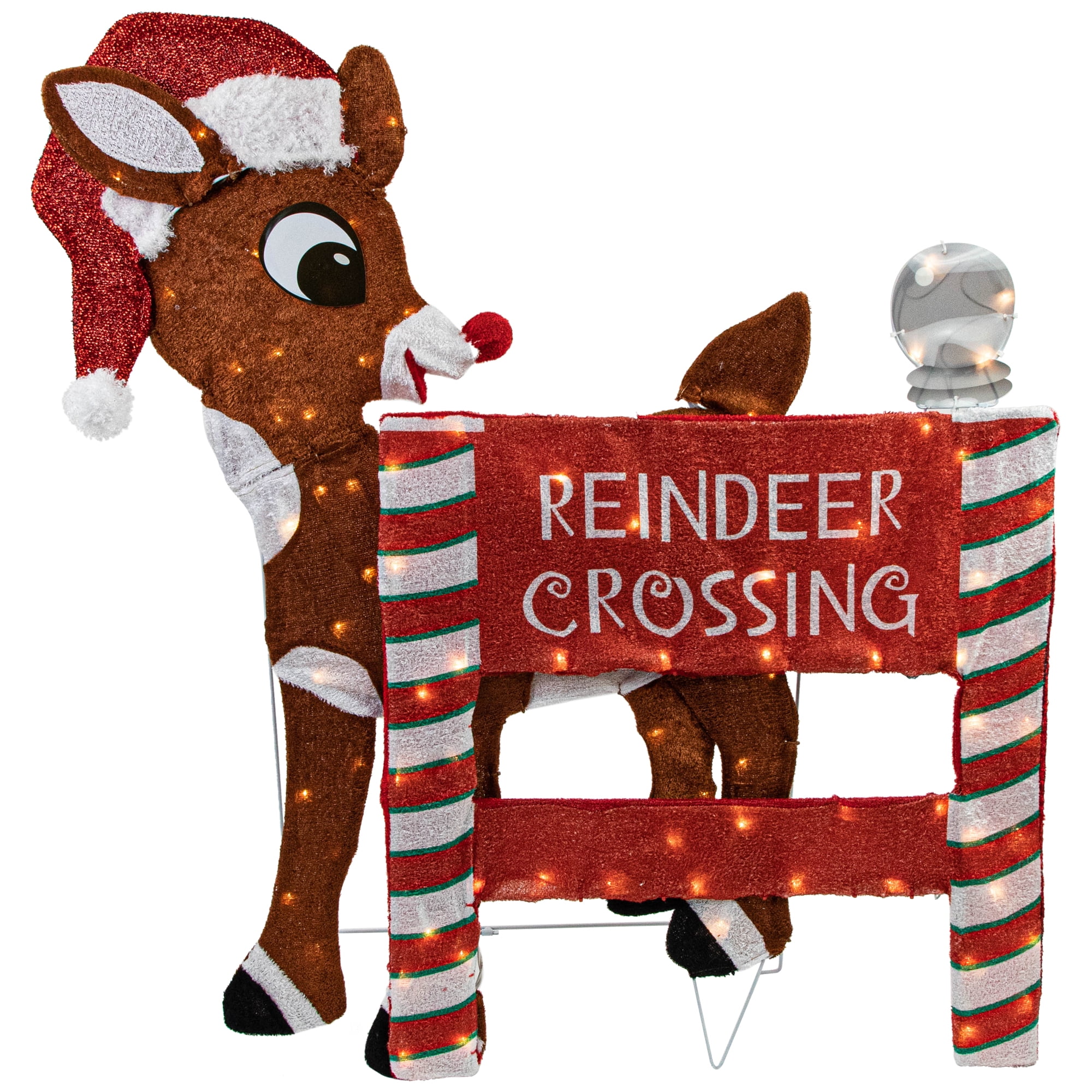 Northlight LED Lighted Rudolph Reindeer Crossing Outdoor Christmas Sign ...
