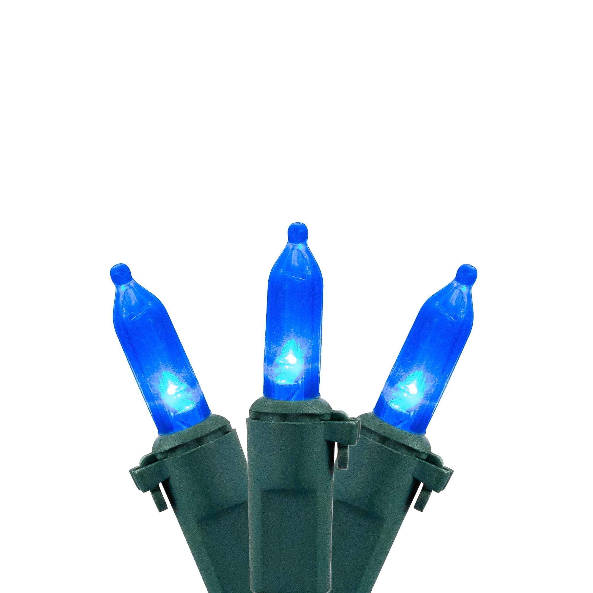 Northlight LED Mini Christmas Lights - Blue - 33' Green Wire - 100ct ...