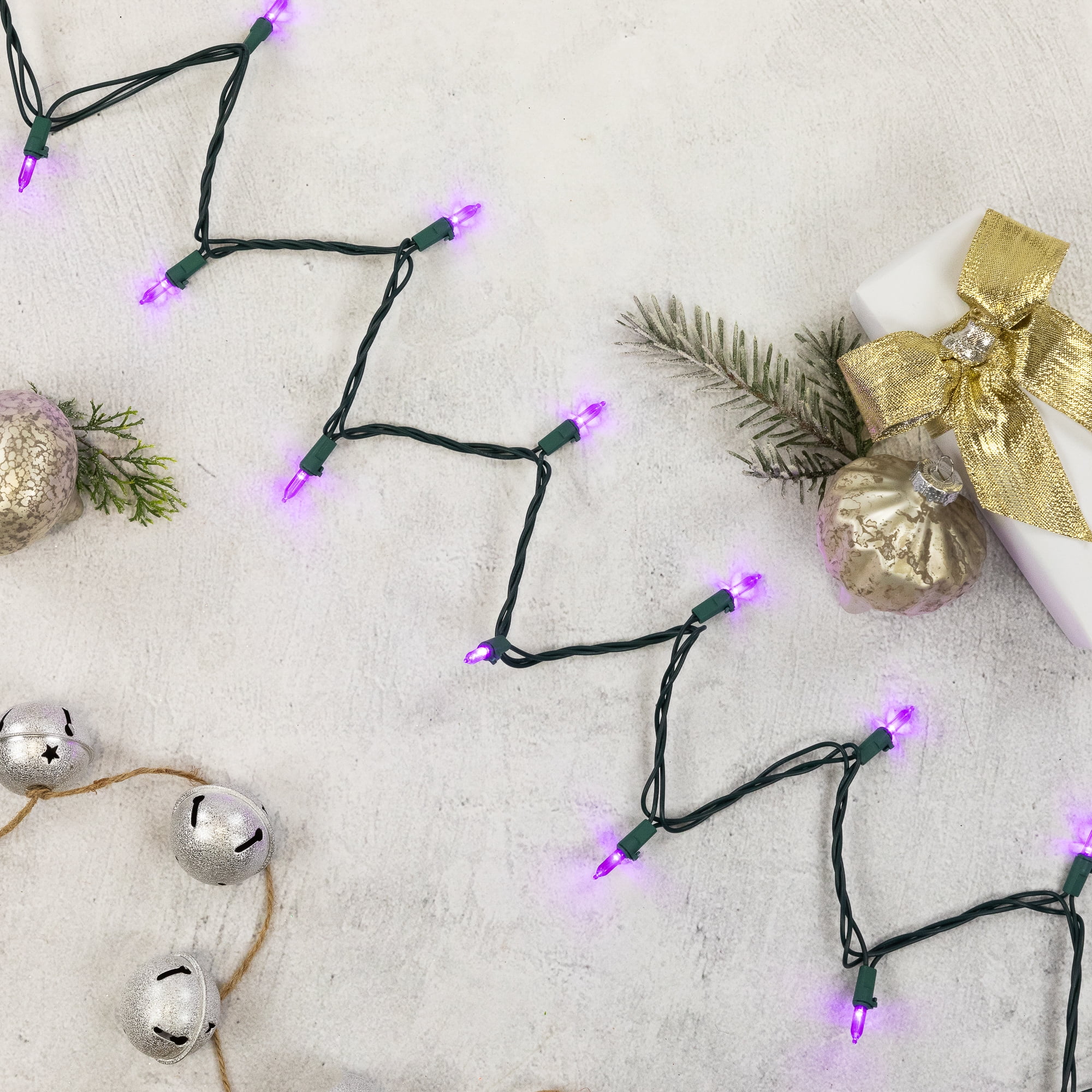 Northlight Colored 100-Count Purple LED Mini Christmas Lights, 33ft ...