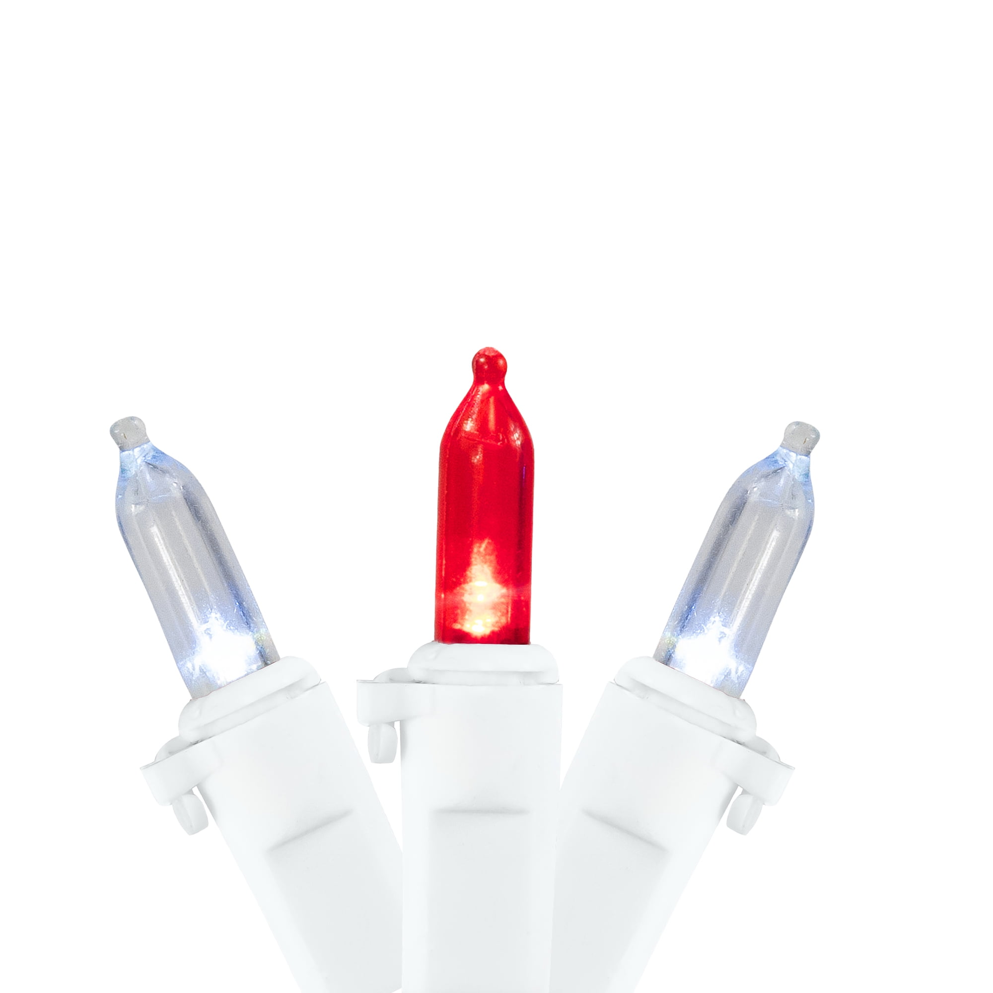 Northlight LED Mini Christmas Lights - Red and Pure White - 16.25 ...