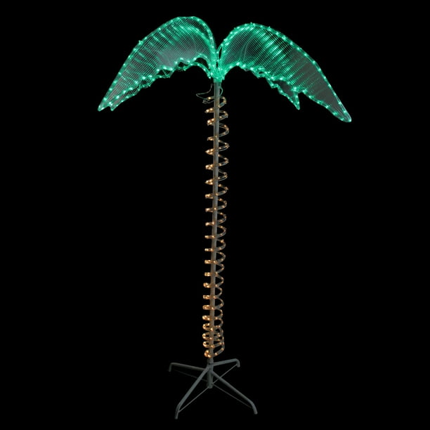 Northlight LED Rope Lighted Palm Tree Outdoor Decoration - 4.5' - Green ...