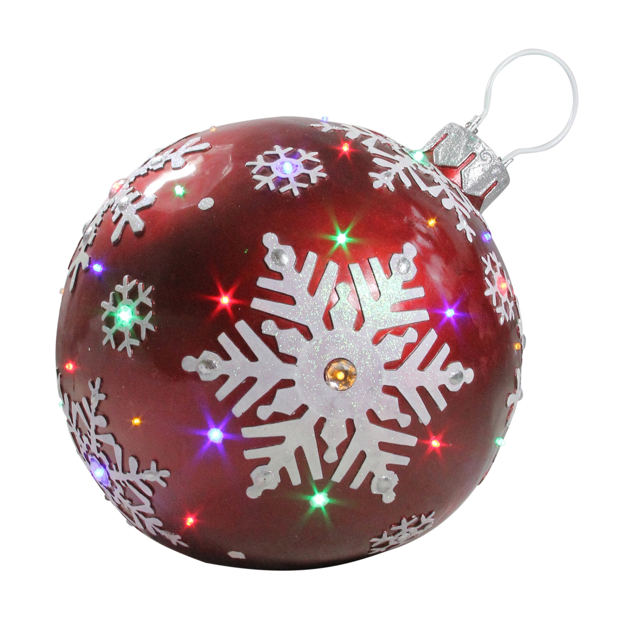 LED lighted Jeweled Commercial Christmas Ball Ornament with Snowflake ...