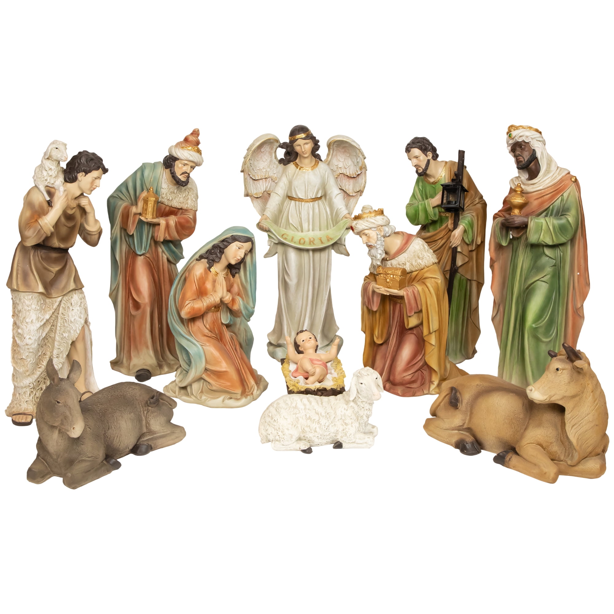 Northlight Large Tranquil Christmas Nativity Set - 22.75" - 11-Piece ...