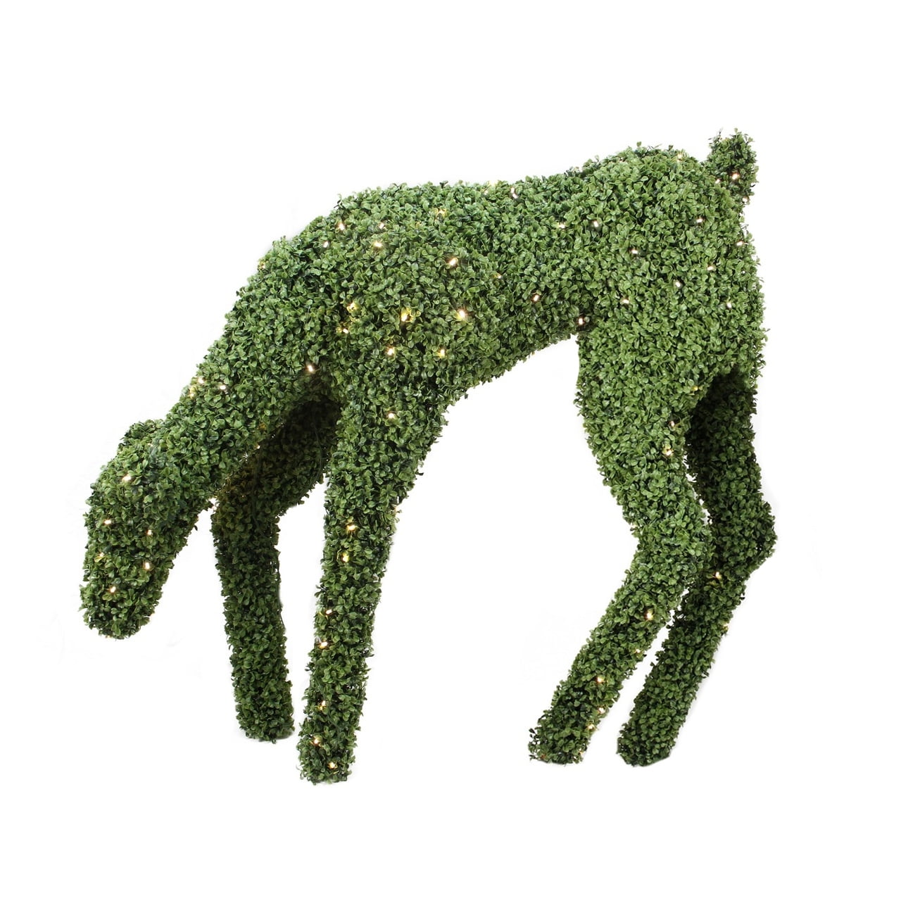 Northlight Lighted Boxwood Feeding Reindeer Outdoor Christmas ...