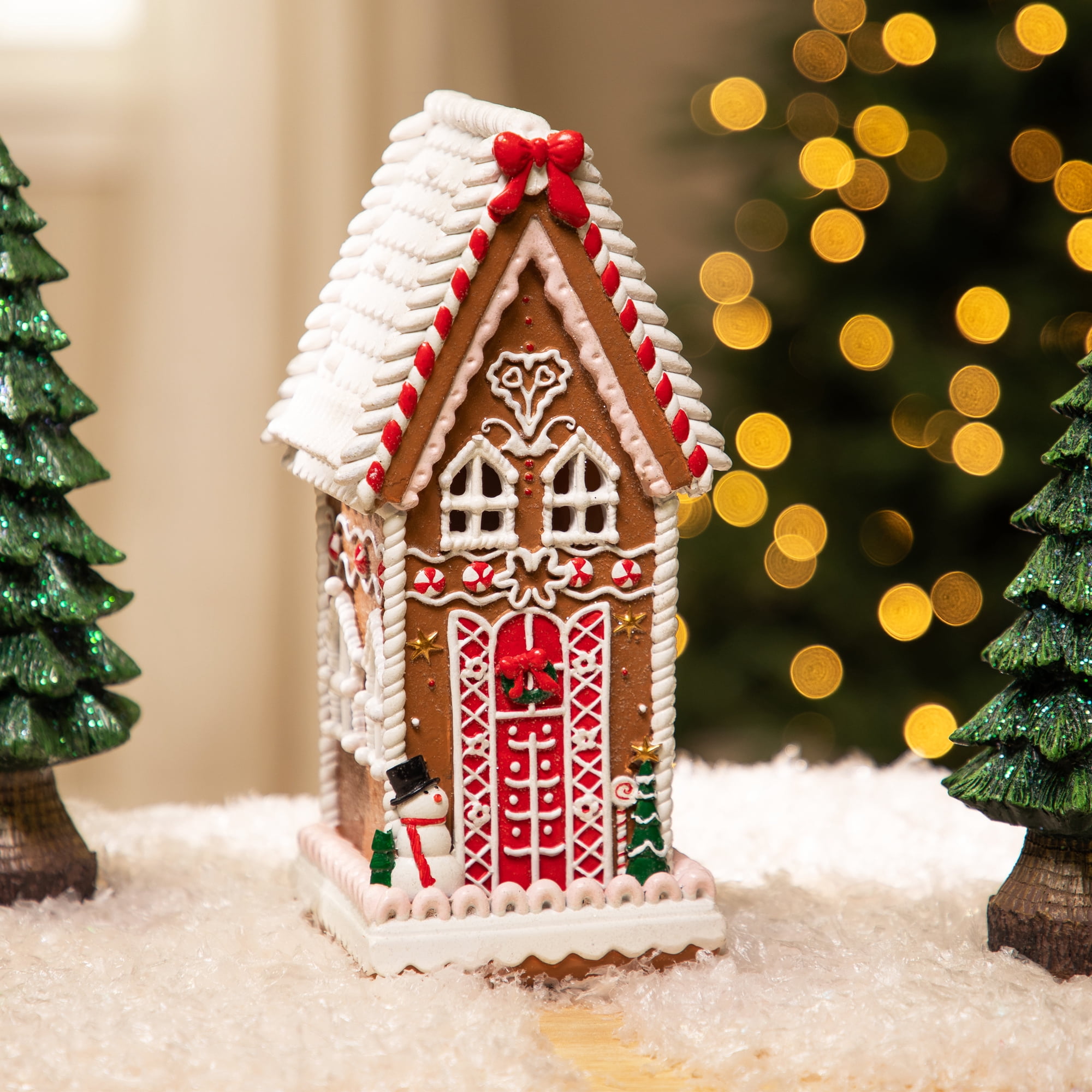 Northlight Lighted Candy Layered Tall Glitter Gingerbread House ...