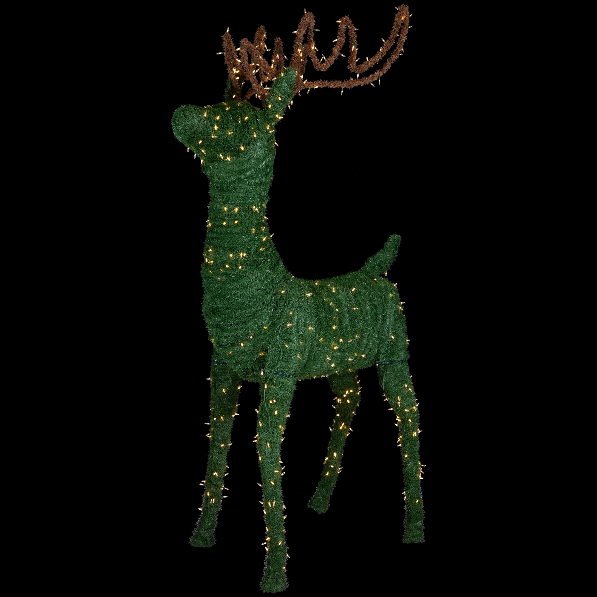 Northlight Lighted Commercial Standing Topiary Reindeer Outdoor Christmas Decoration - 6.5 ...