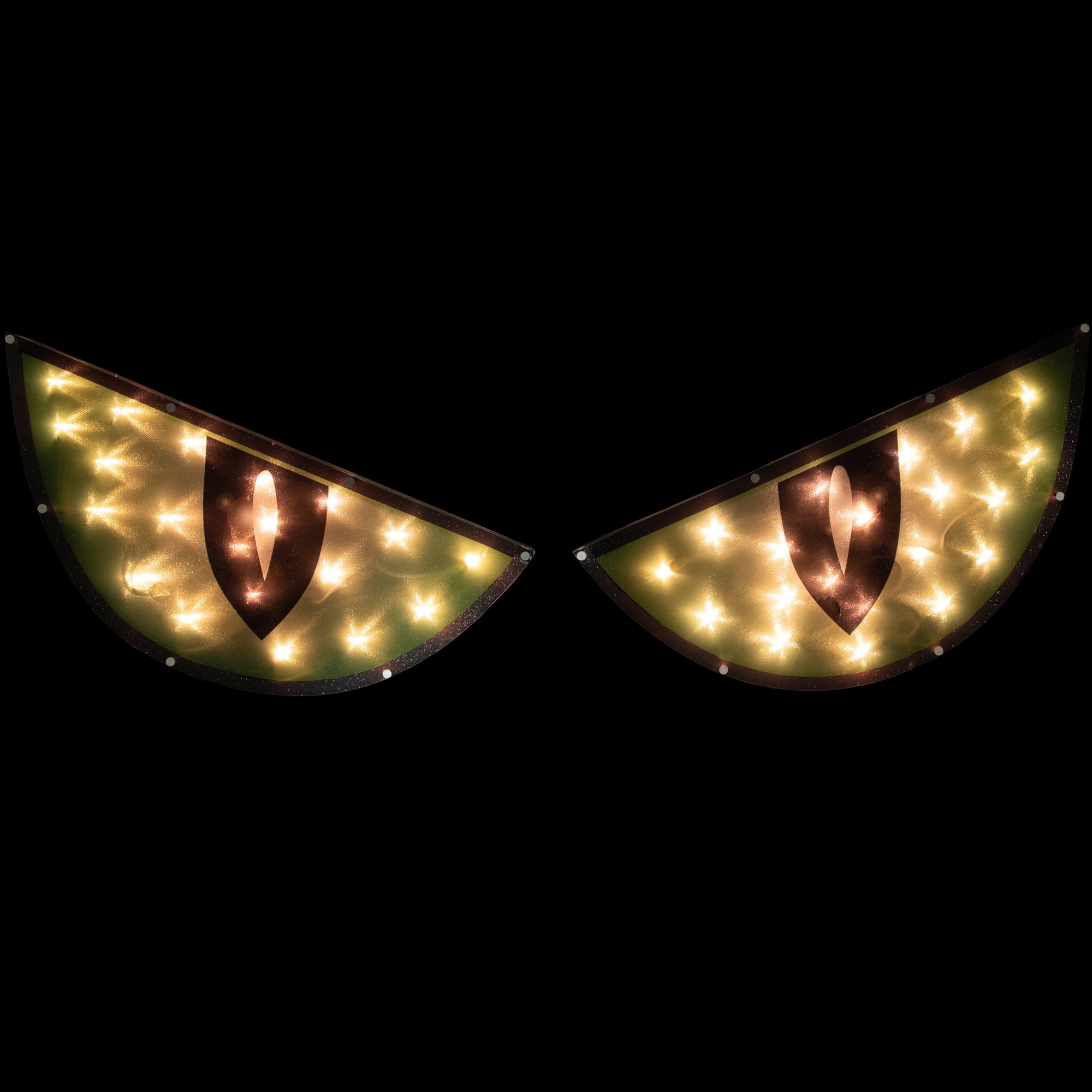 Northlight Lighted Eyes Halloween Window Decorations - 40" - Green ...