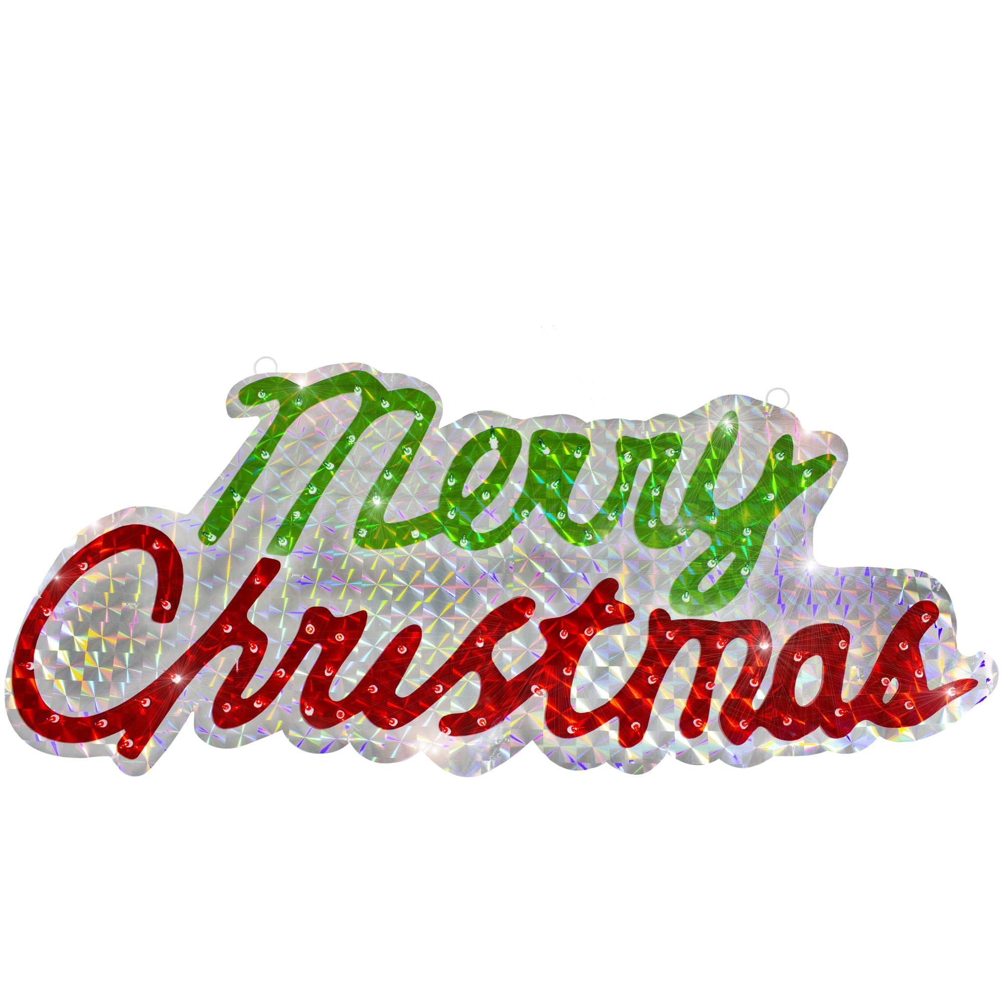 Northlight Lighted Holographic Merry Christmas Sign Outdoor Decoration ...