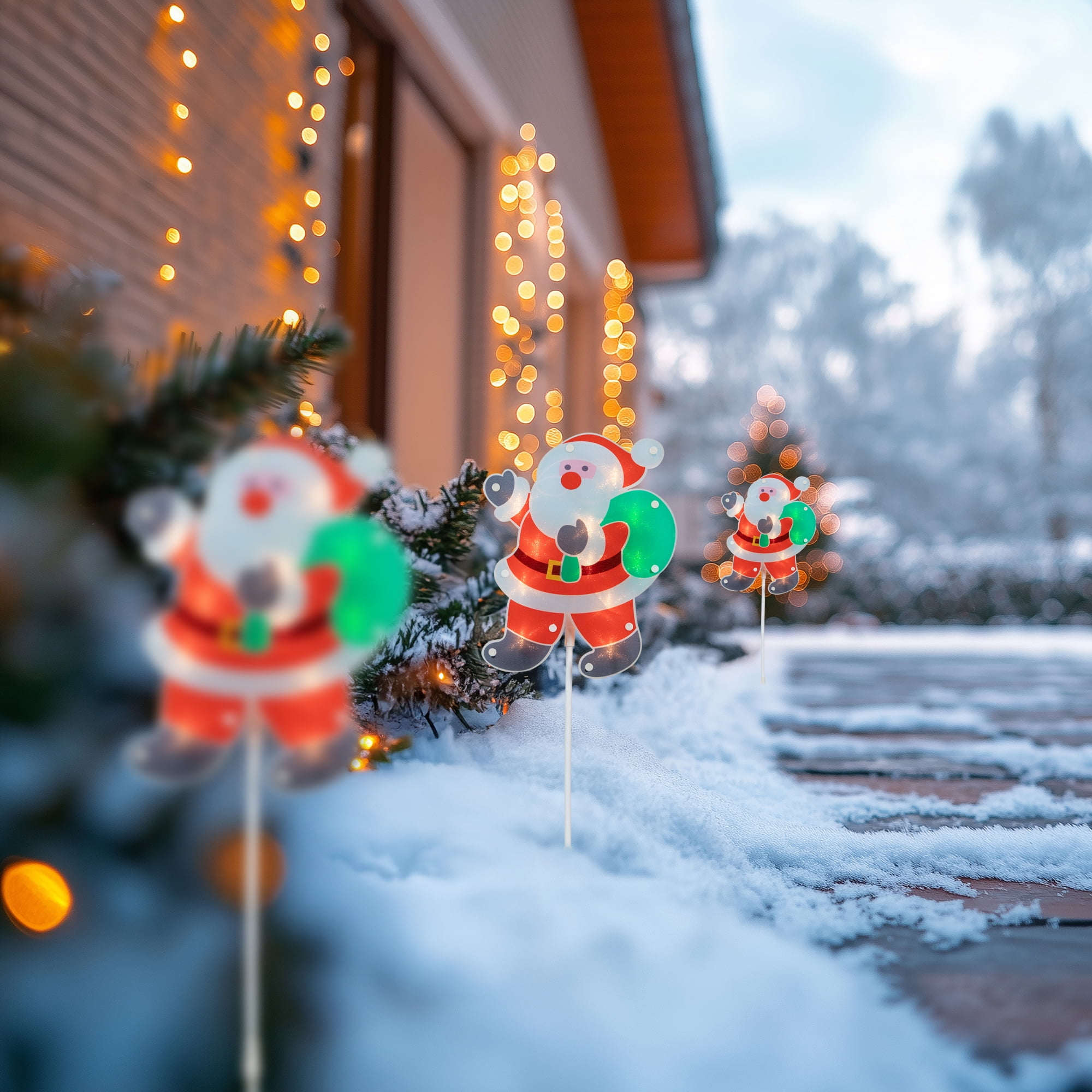 Northlight Lighted Holographic Santa Claus Christmas Pathway Markers ...