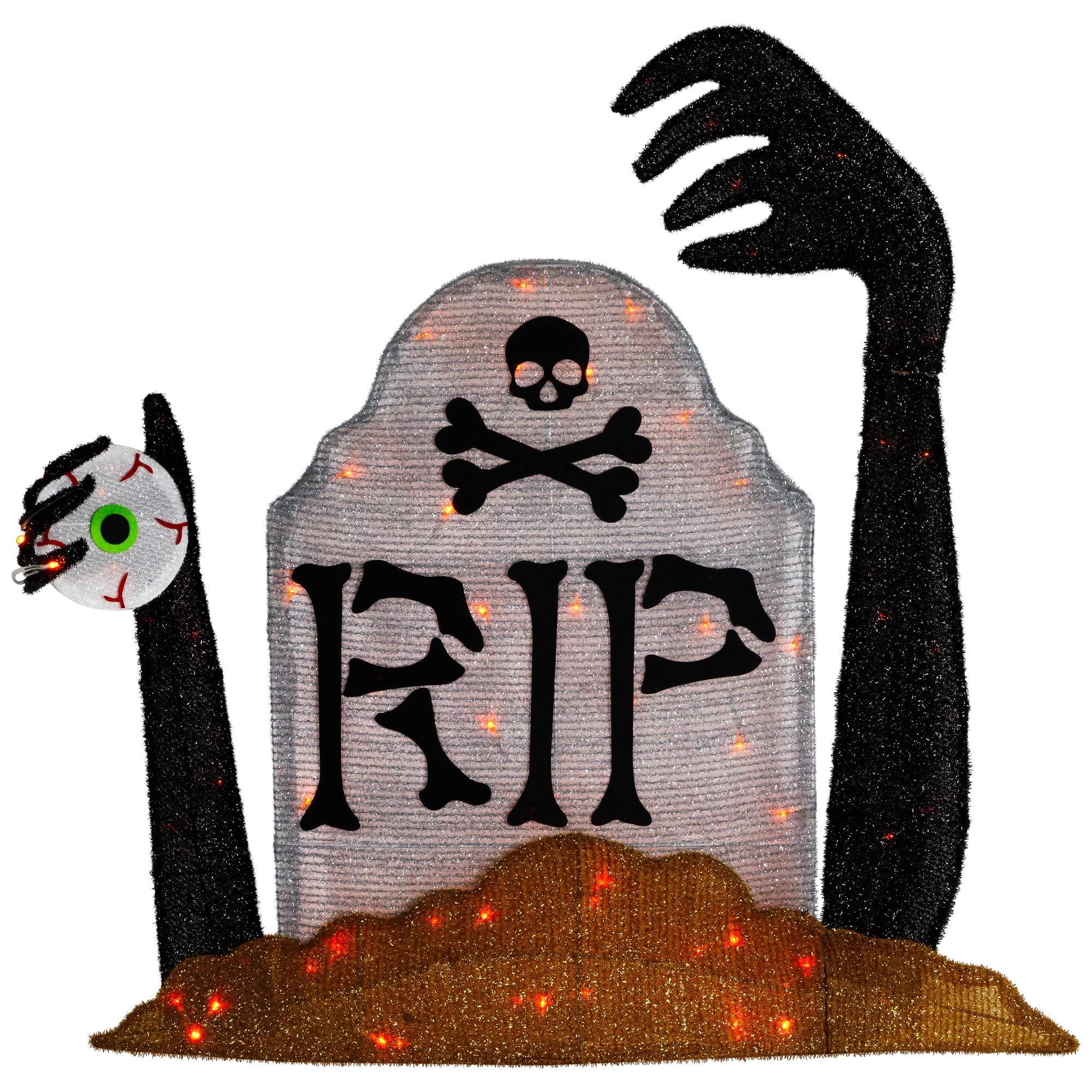 Northlight Lighted Tombstone Halloween Decoration - 31.5" - Black and ...