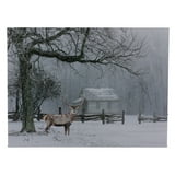 Northlight Lighted Winter Cottage Forest Scene Christmas Canvas Wall ...
