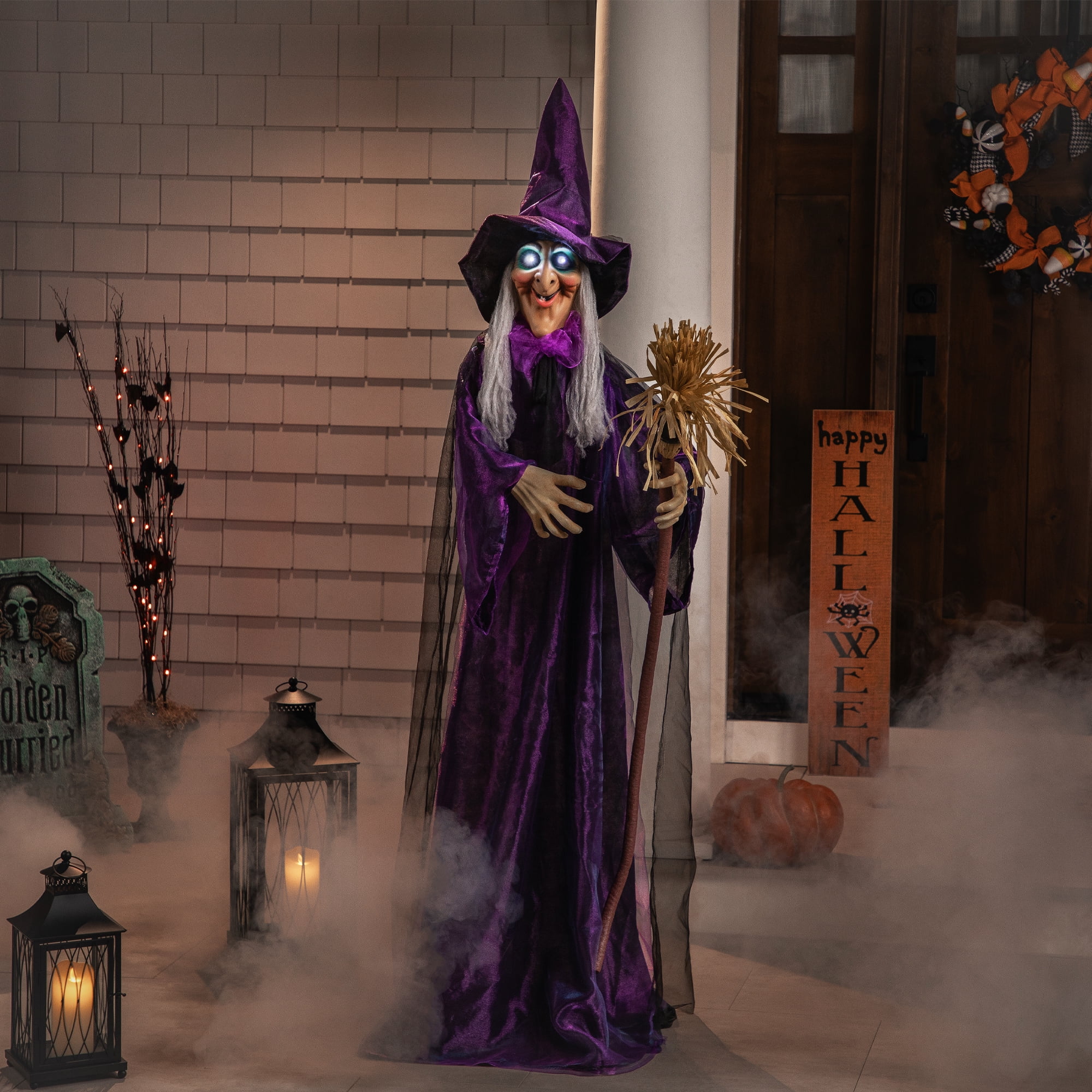 Northlight LED Lighted and Animated Witch Halloween Decoration - 5.5 ...