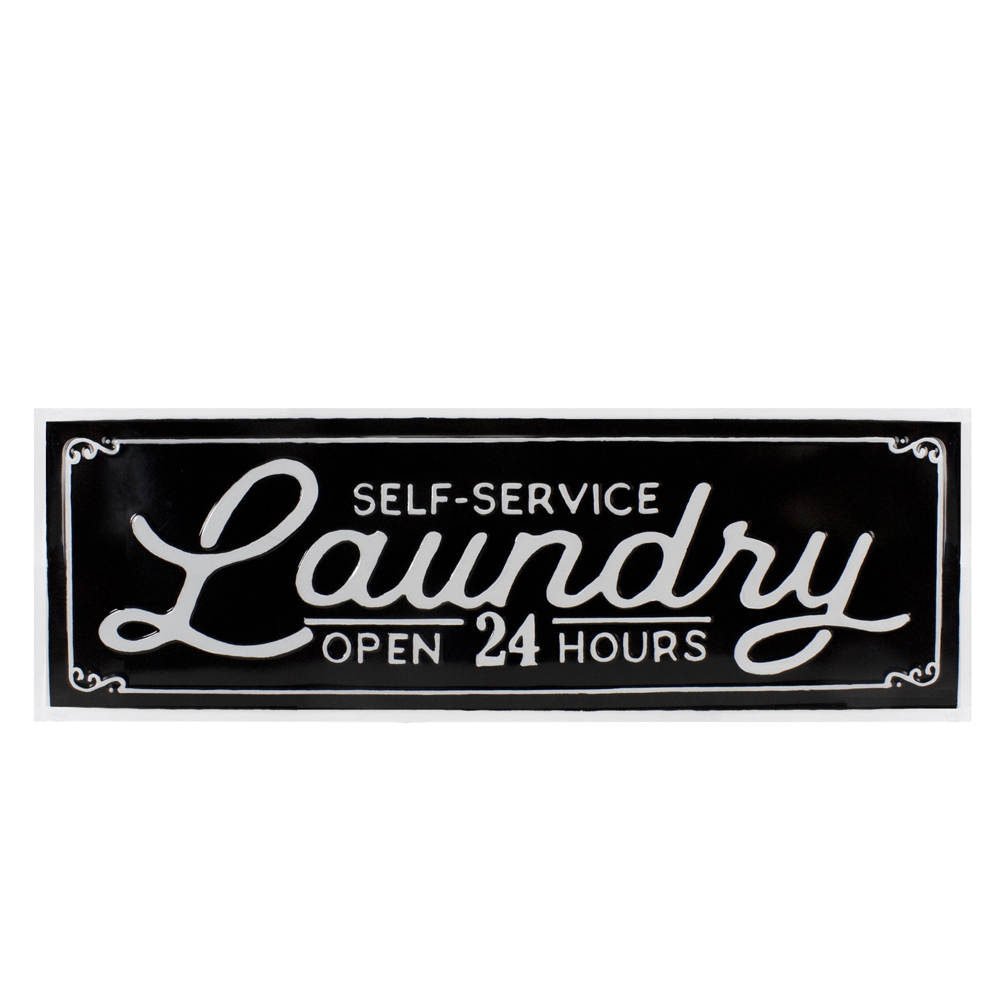 Northlight Metal "Laundry" Sign Wall Decor - 36" - Black and White ...