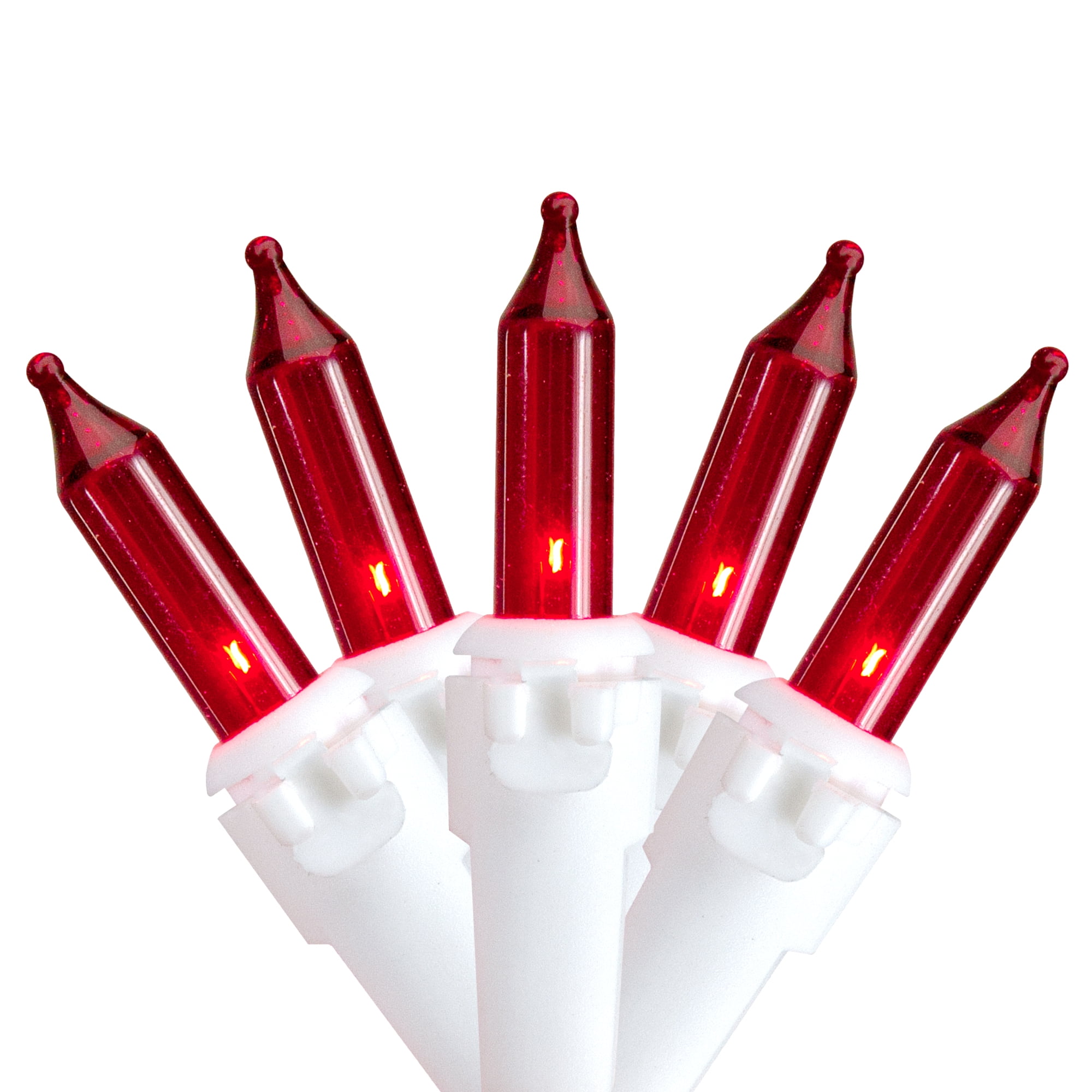 Northlight Mini Incandescent Christmas Lights - Red - 7' White Wire ...