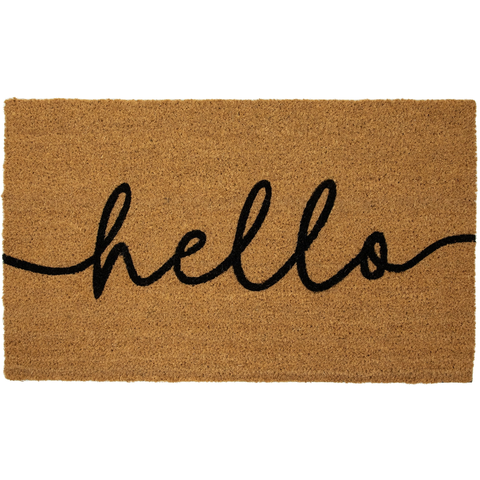 Northlight Natural Coir "Hello" Outdoor Doormat 18" x 30" - Walmart.com
