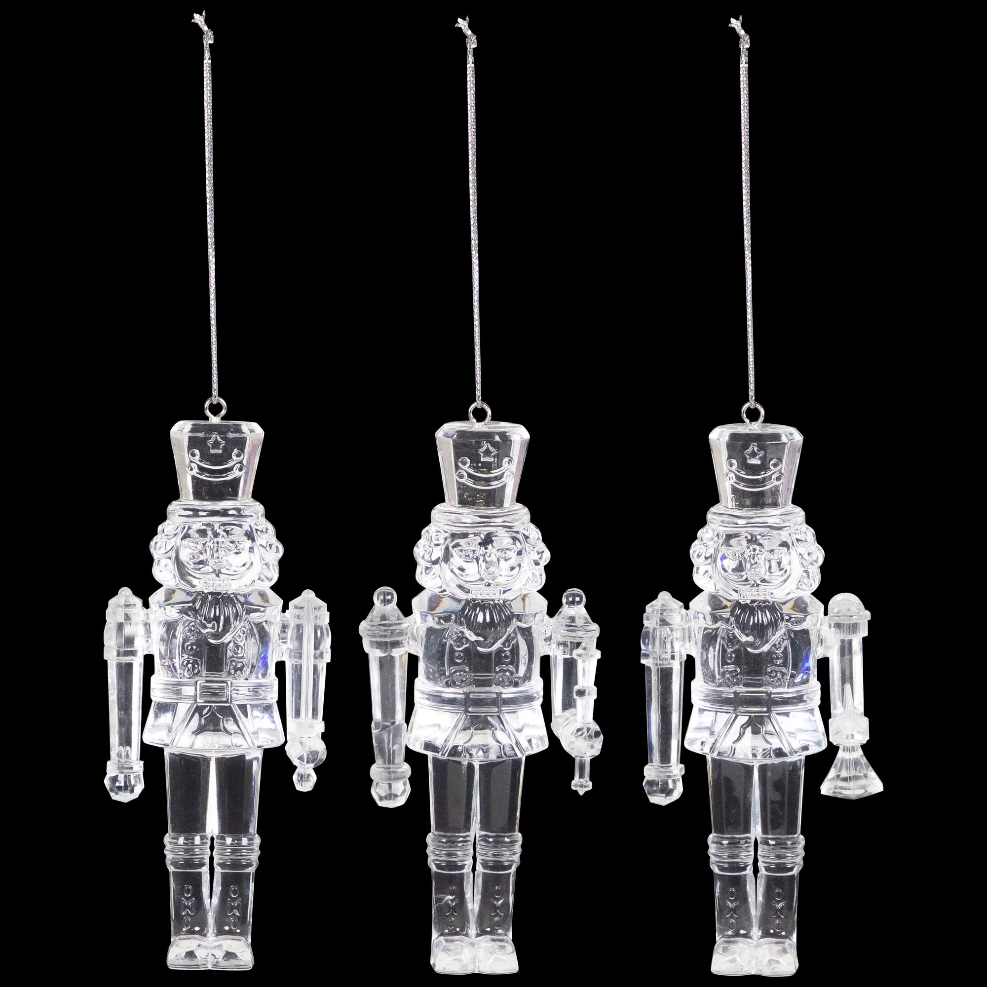Northlight Nutcracker Soldier Acrylic Christmas Ornaments - 5" - Clear ...