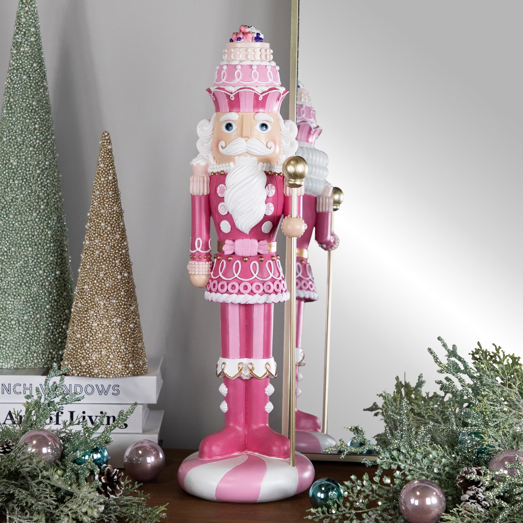 Northlight Pastel Candy Nutcracker King Christmas Figure - 21.5" - Pink ...