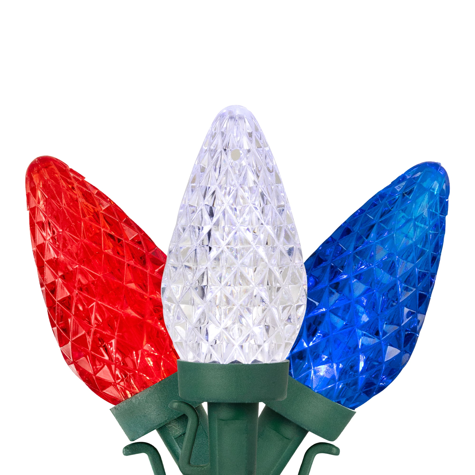 Northlight Patriotic LED C9 Faceted Christmas Lights - Red, White and ...
