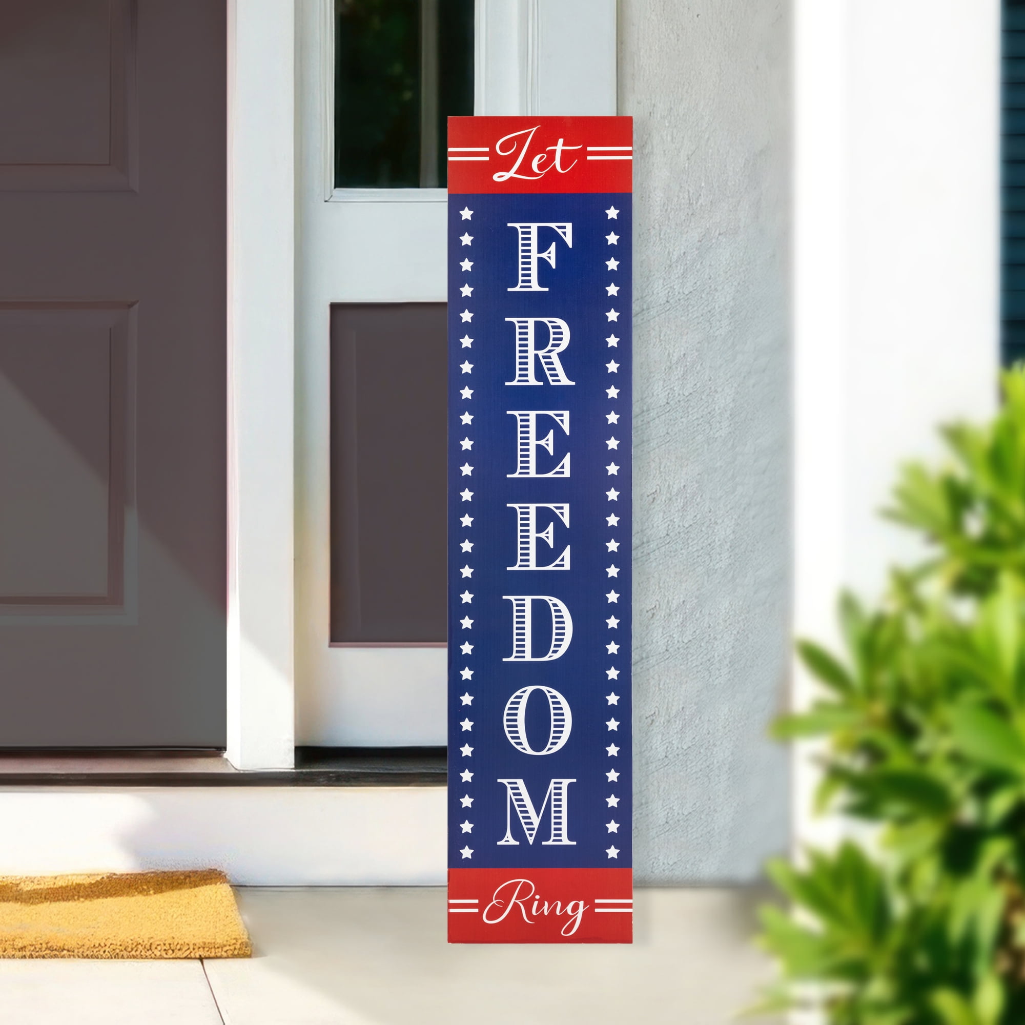 Northlight Patriotic "Let Freedom Ring" Wooden Porch Board Sign ...