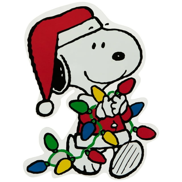 Northlight Peanuts Snoopy Gathers the Lights Double Sided Christmas ...