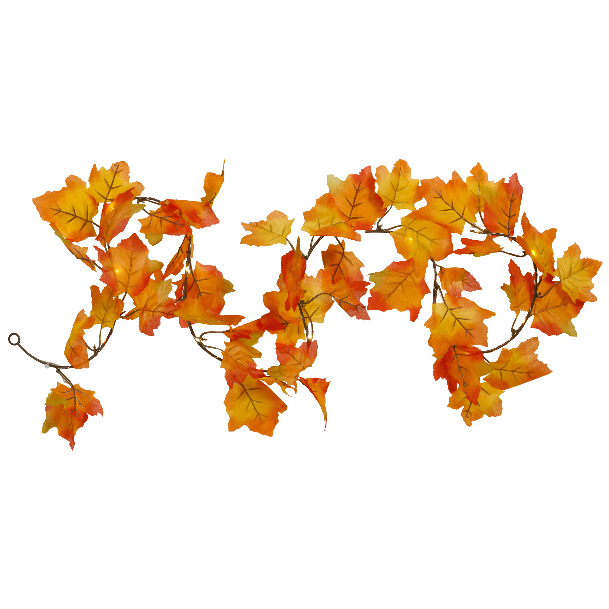 Northlight Pre-Lit Battery Operated Maple Leaf Fall Harvest Garland - 5 ...