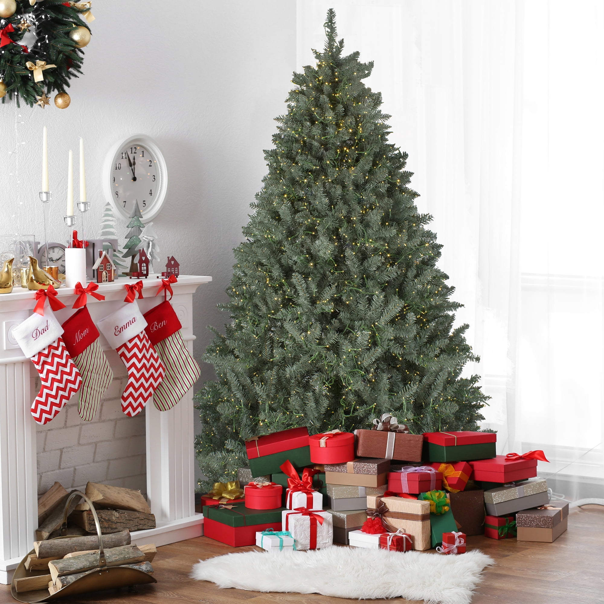Northlight 7.5' Pre-Lit Full Western Grande Spruce Artificial Christmas ...
