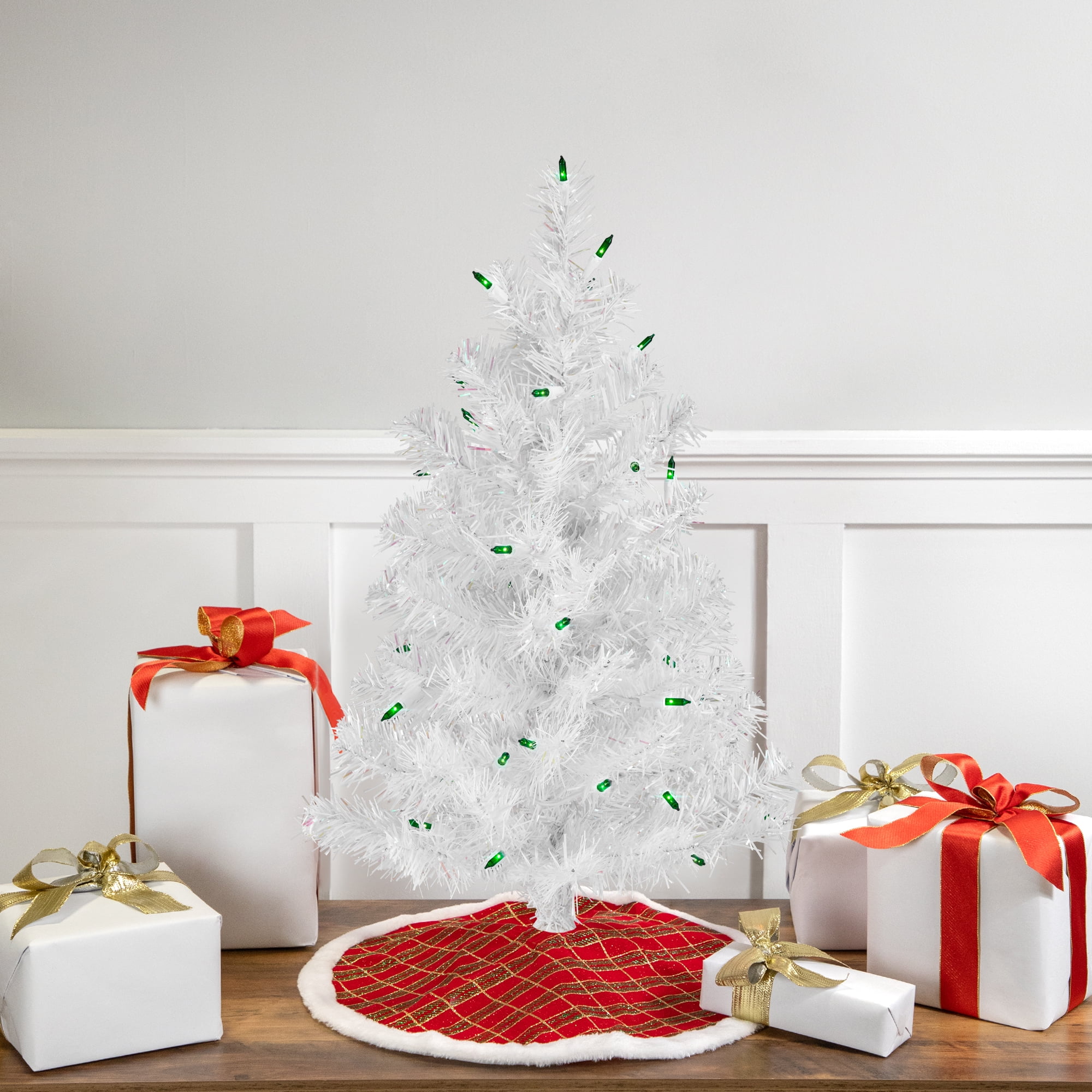 Northlight Pre-Lit Medium White Pine Artificial Christmas Tree - 2 ...