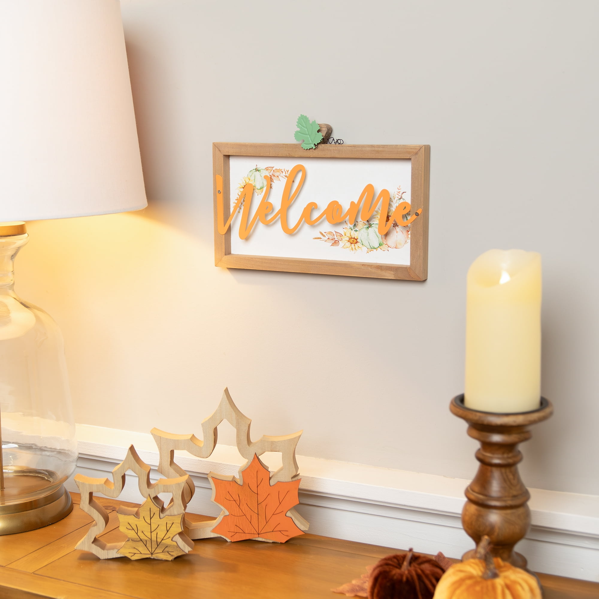 Northlight Pumpkins and Sunflowers Welcome Fall Harvest Wall Sign - 11 ...