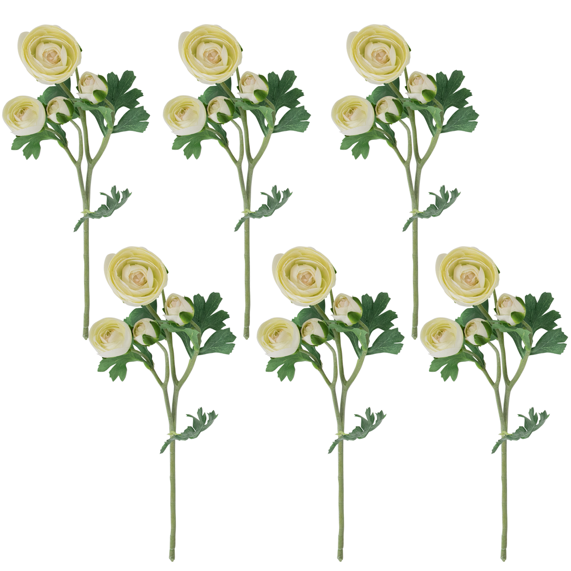 Northlight Real Touch™ Cream Ranunculus Artificial Floral Sprays, Set ...