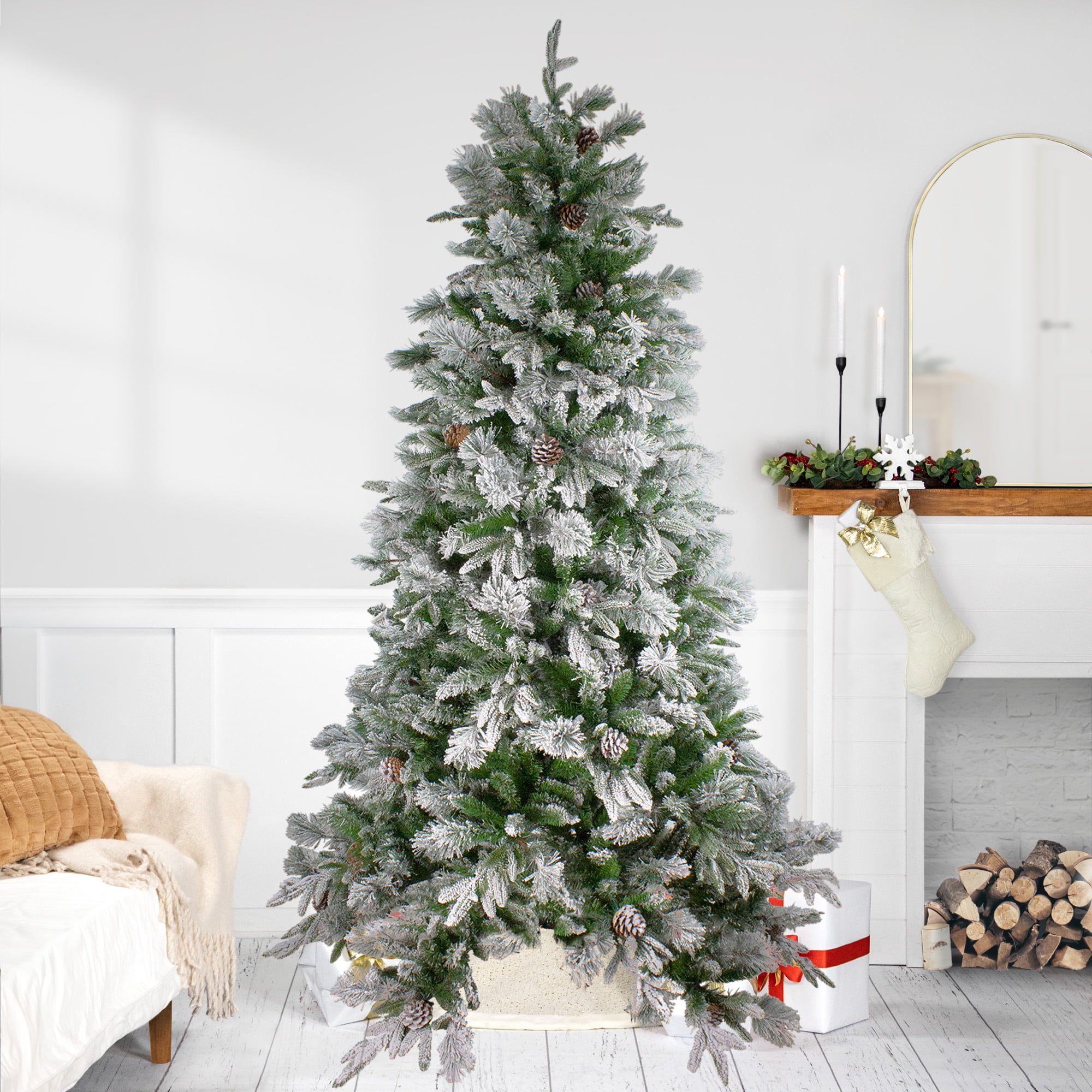 Northlight Real Touch™️ Medium Flocked Rosemary Emerald Angel Pine ...