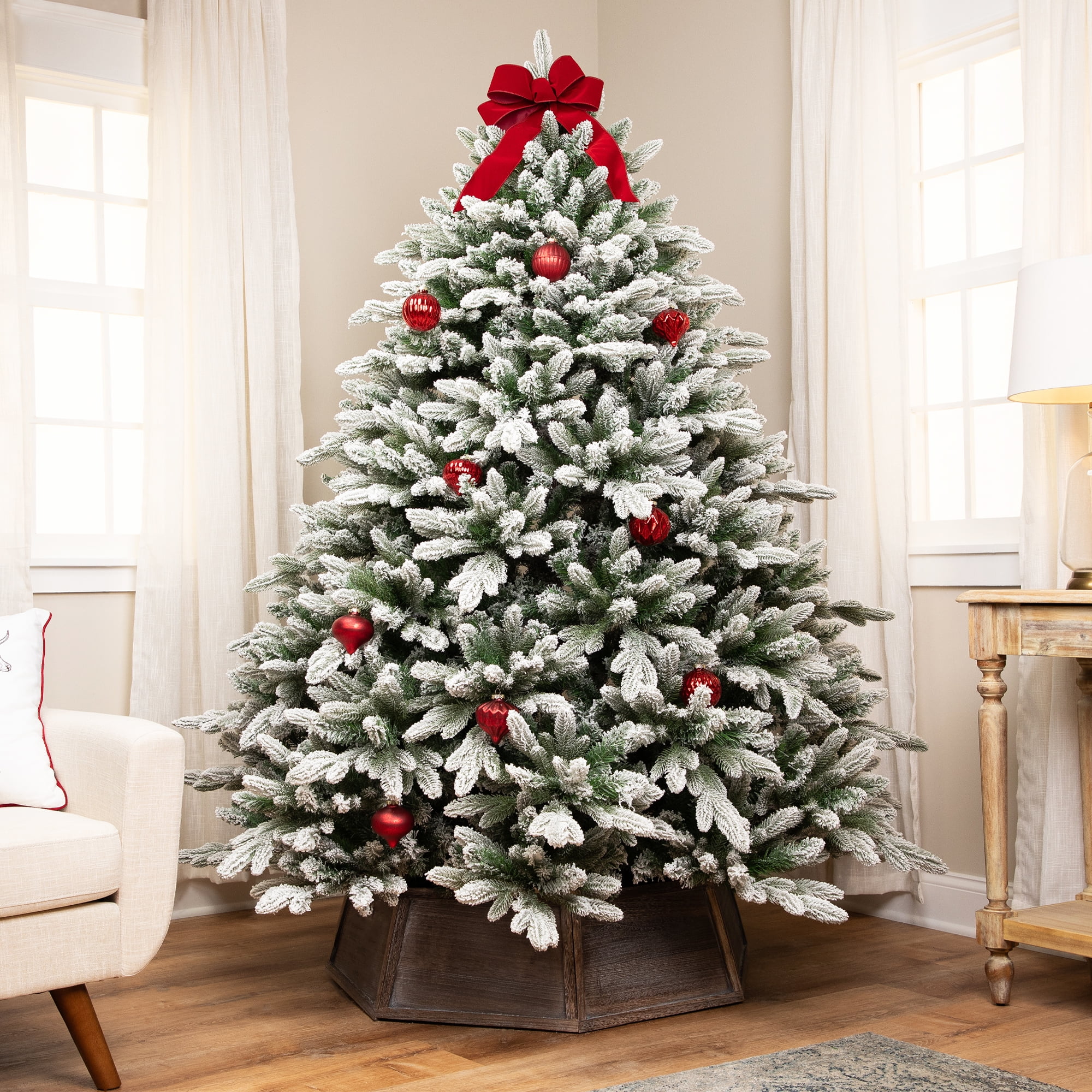 Northlight Real Touch™️Mountain Pearl Flocked Artificial Christmas Tree ...