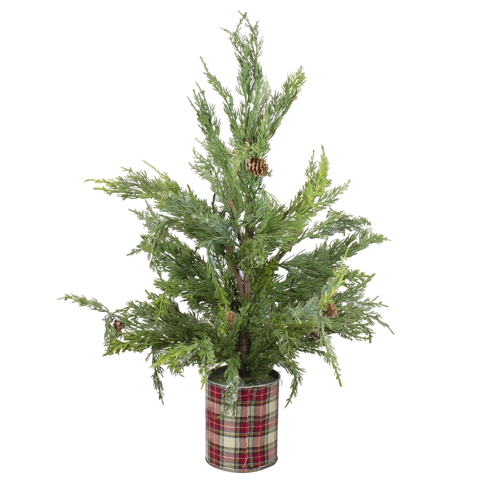 Northlight Real Touch™️ Potted Iced Cedar Artificial Christmas Tree ...