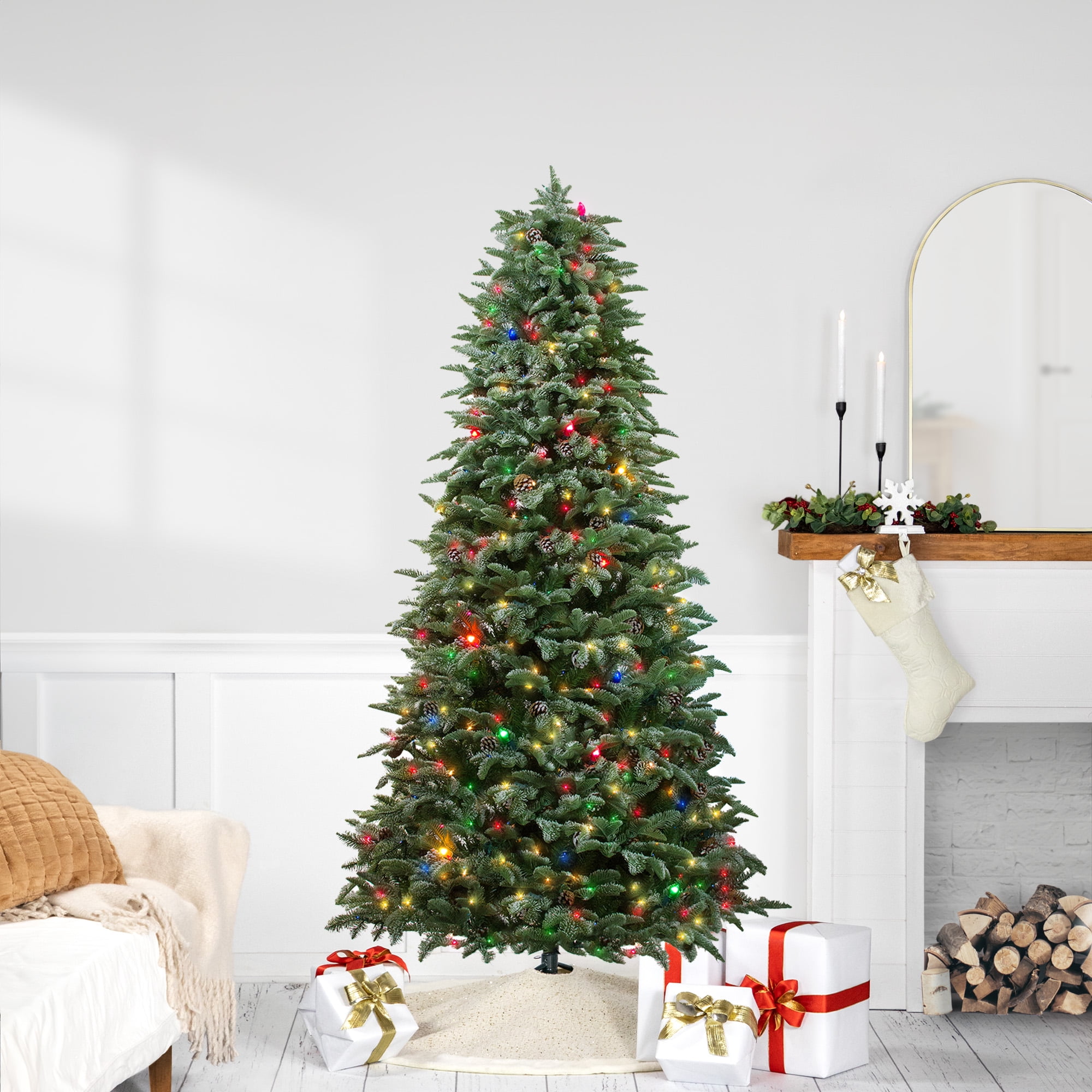 Northlight Real Touch™ Pre-Lit Artificial Medium Frosted Dunton Spruce ...