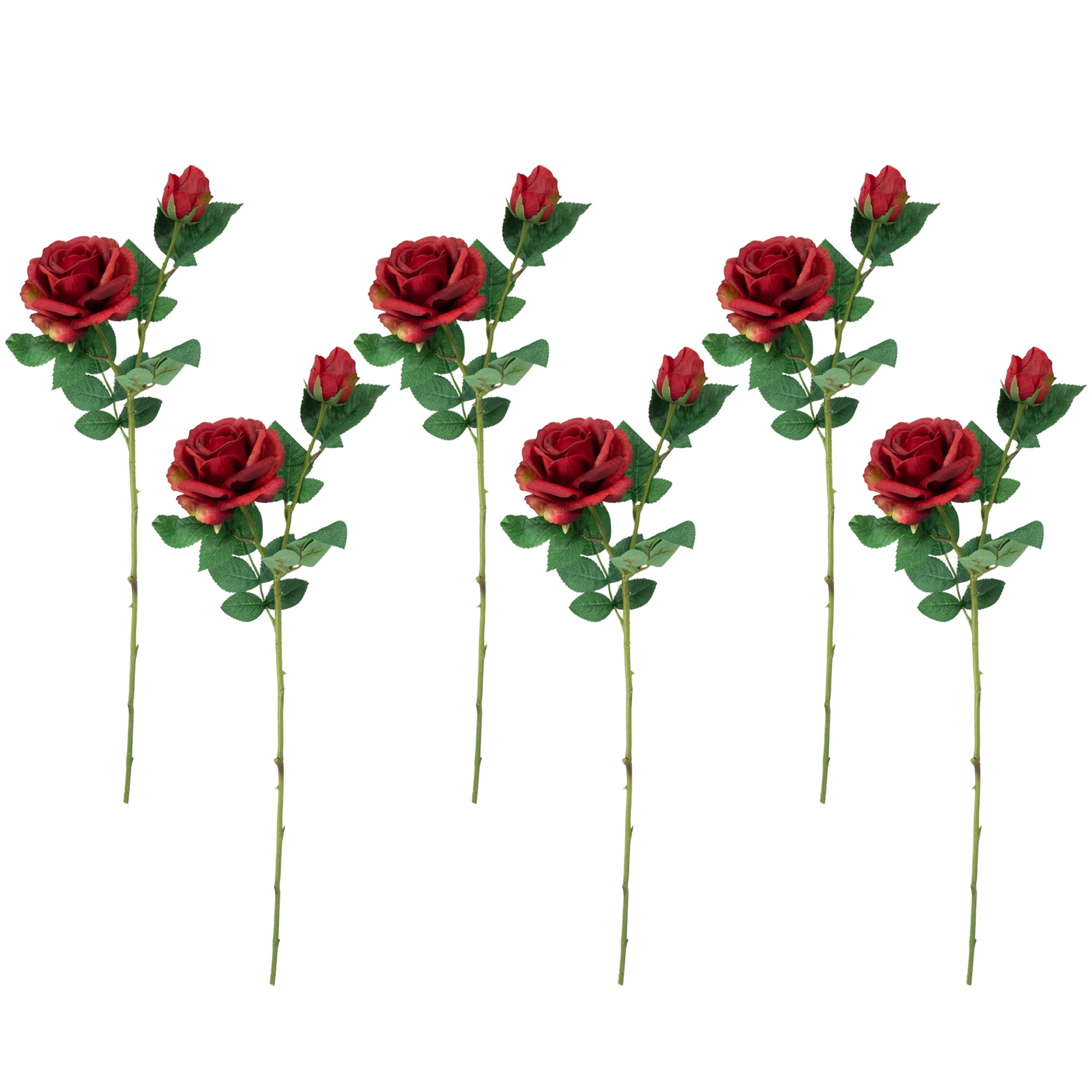 Northlight Real Touch™ Red Artificial Rose Stems, Set of 6 - 26 ...
