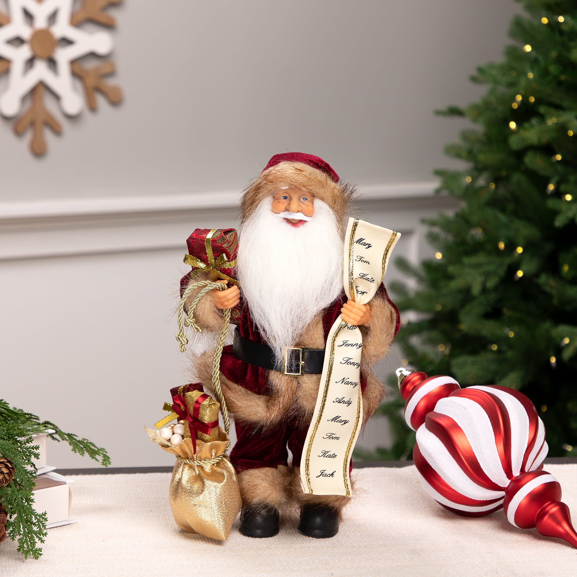 Northlight Santa Claus with Gift Bag Standing Christmas Figure - 12 ...