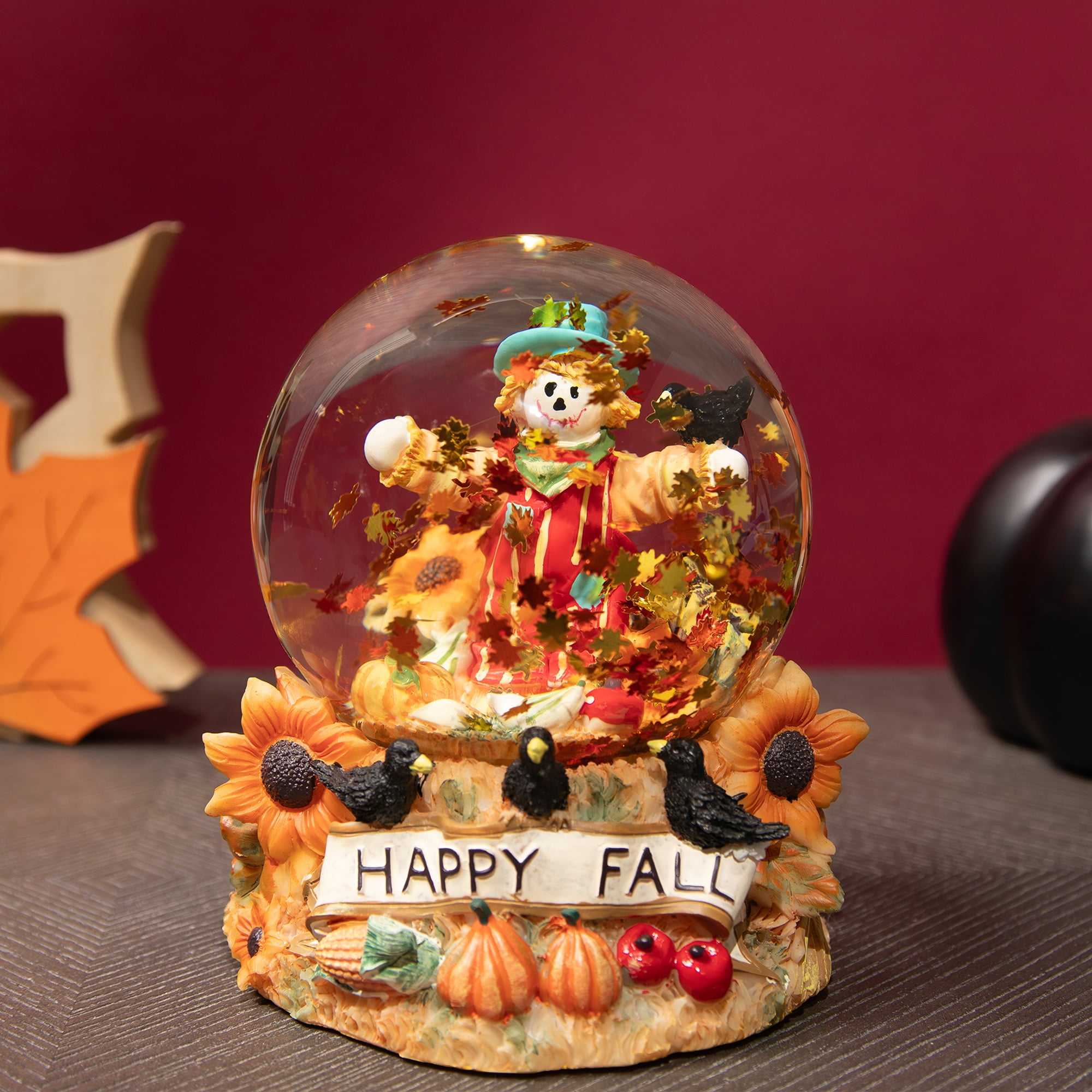 Northlight Scarecrow Happy Fall Harvest Snow Globe - 5.5" - Walmart.com