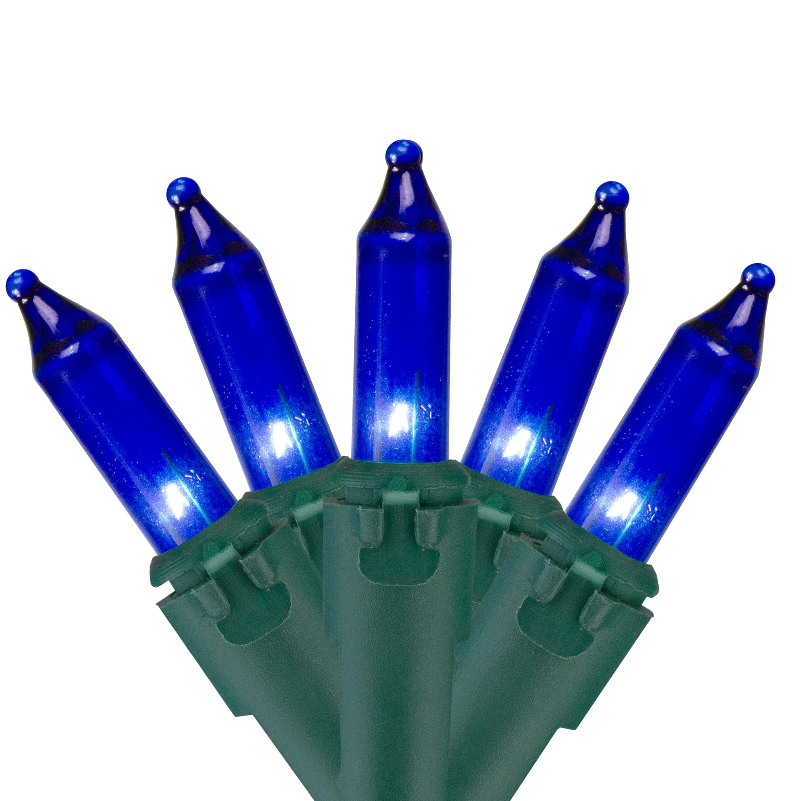 Northlight Set Of 50 Blue Mini Christmas Lights 2.5" Spacing - Green ...