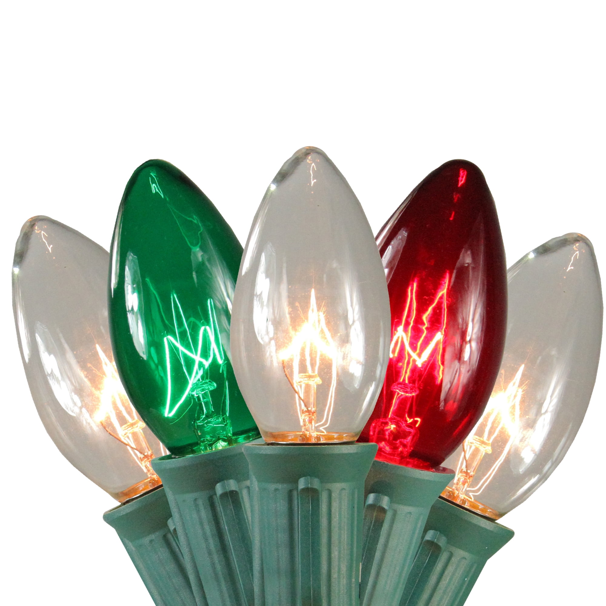 Northlight Set of 15 Lighted Red, Clear and Green C9 Christmas Pathway ...