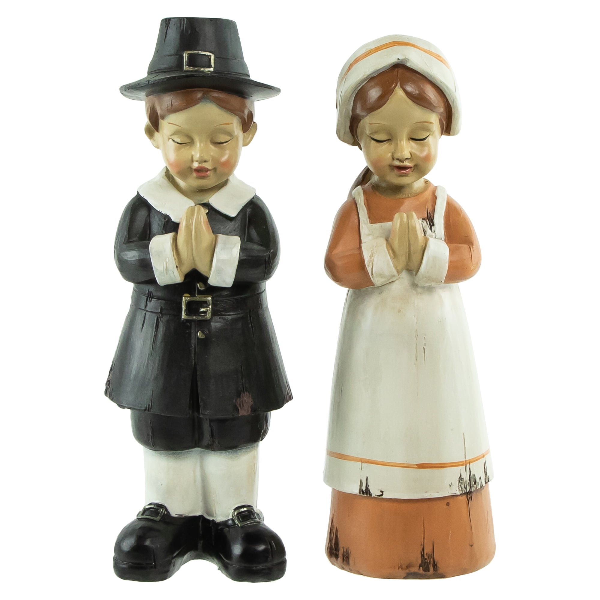 Northlight Set of 2 Praying Pilgrim Children Fall Harvest Figures 9 ...