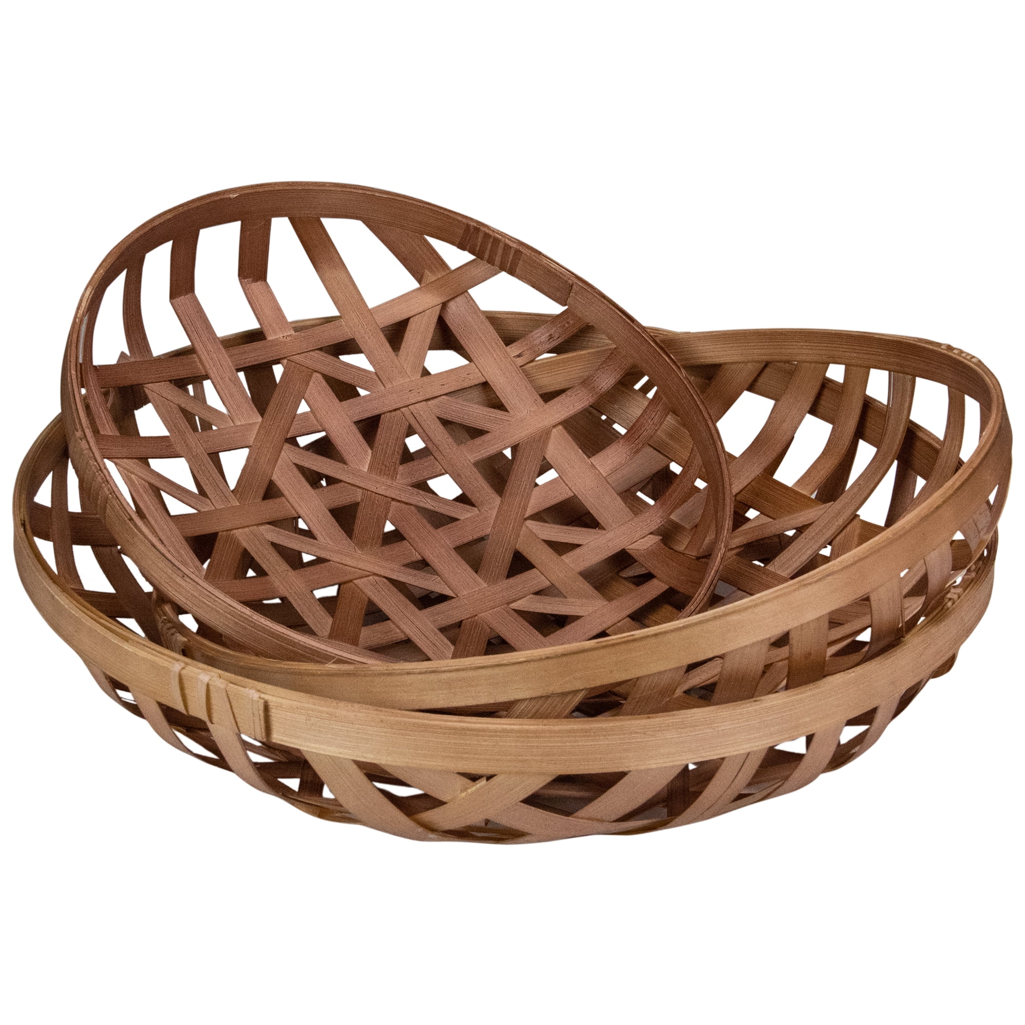 Northlight Set of 3 Brown Wooden Lattice Rustic Table Top Baskets ...